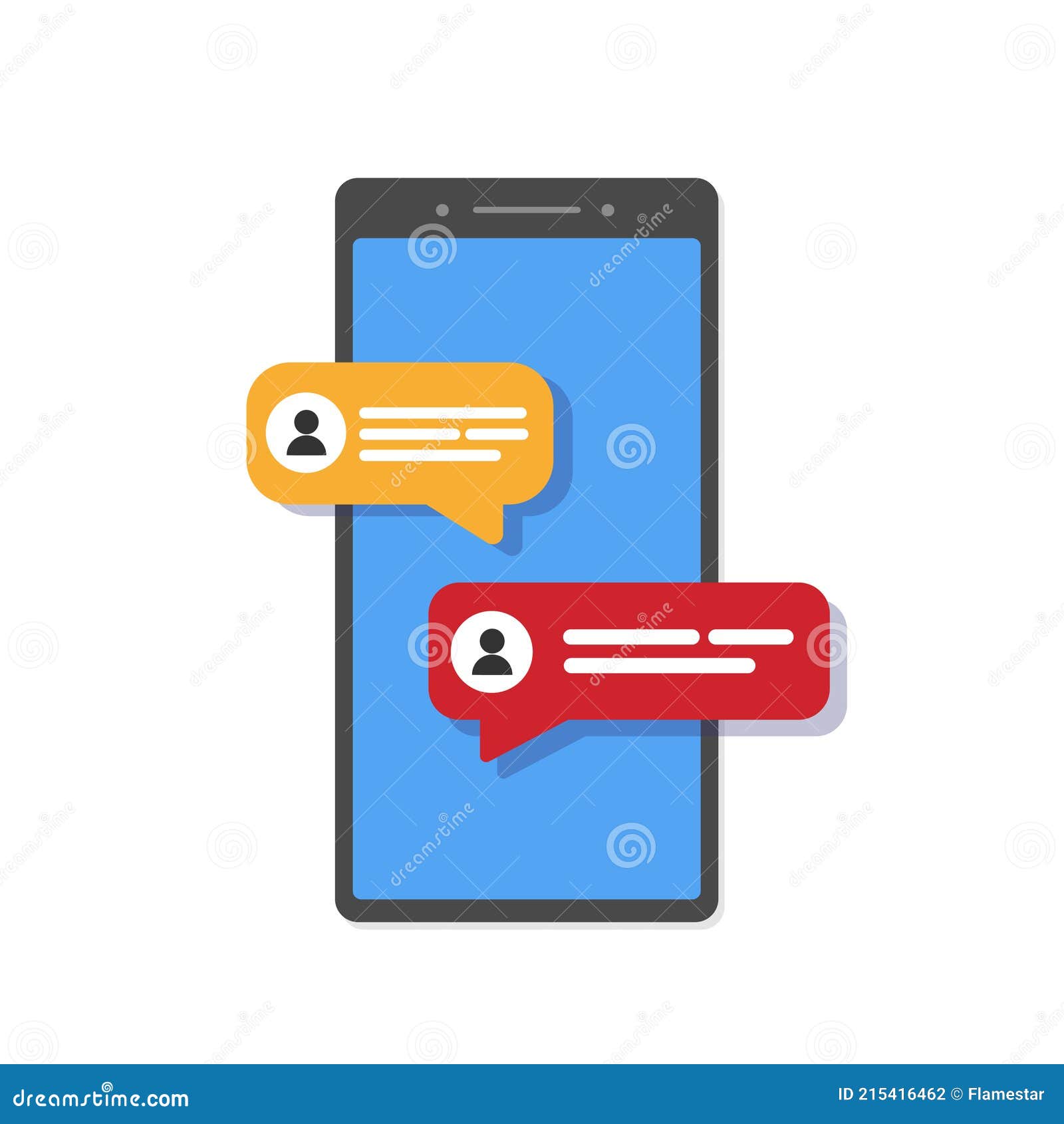 Mobile Phone Screen Messaging Text Boxes Bubbles. Stock Vector ...