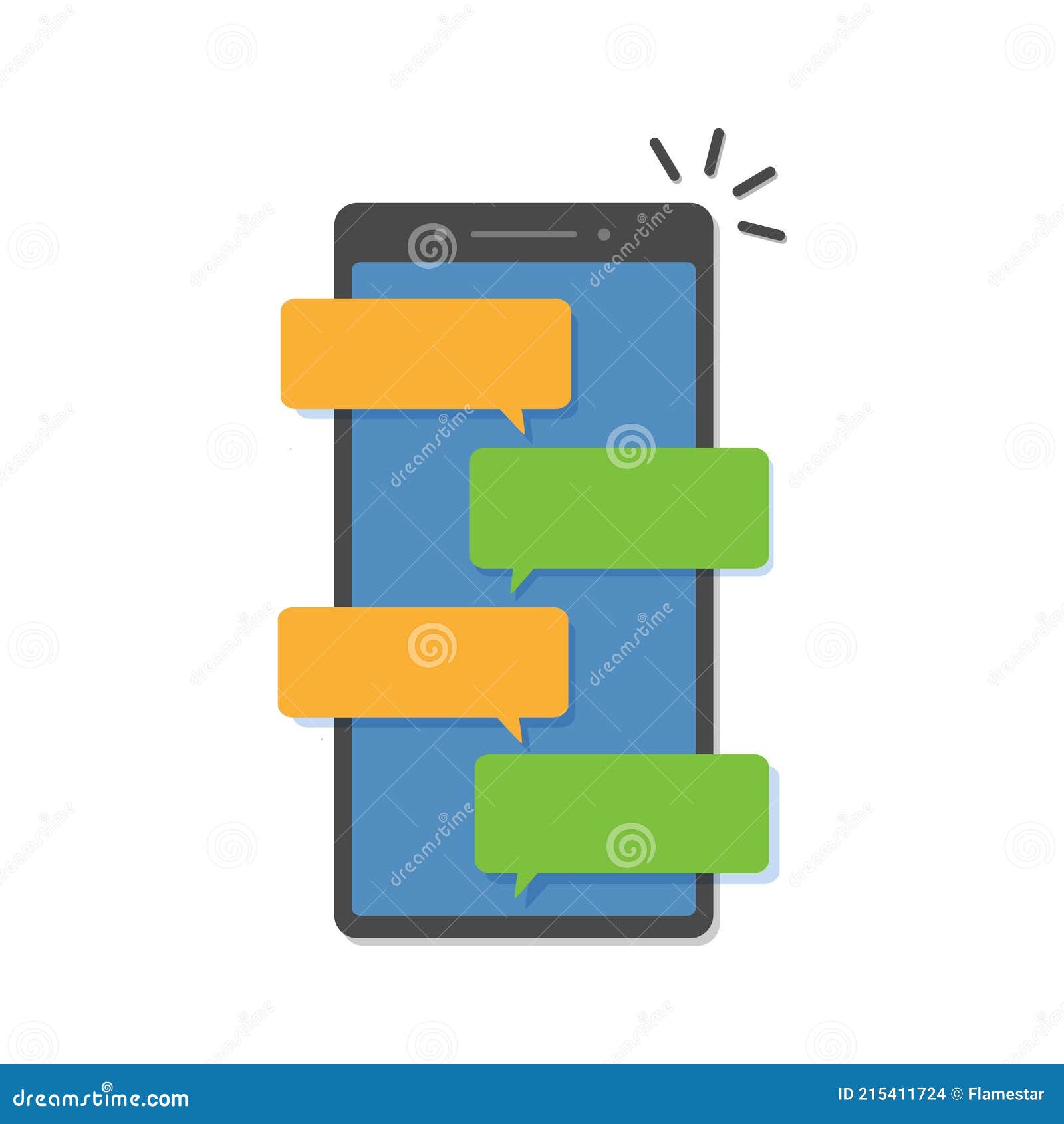 Mobile Phone Screen Messaging Text Empty Bubbles. Stock Vector ...