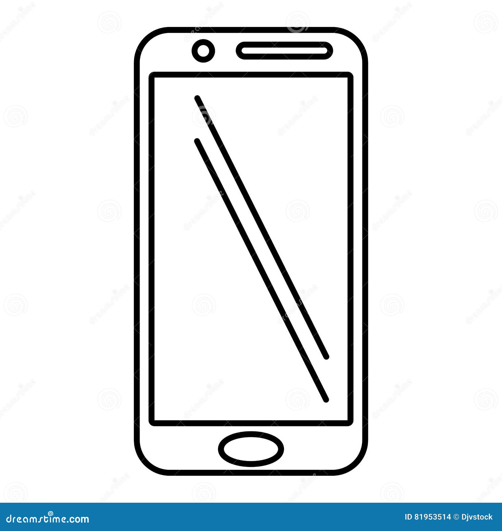 Mobile Phone Screen Technology Outline Stock Vector - Illustration of ...