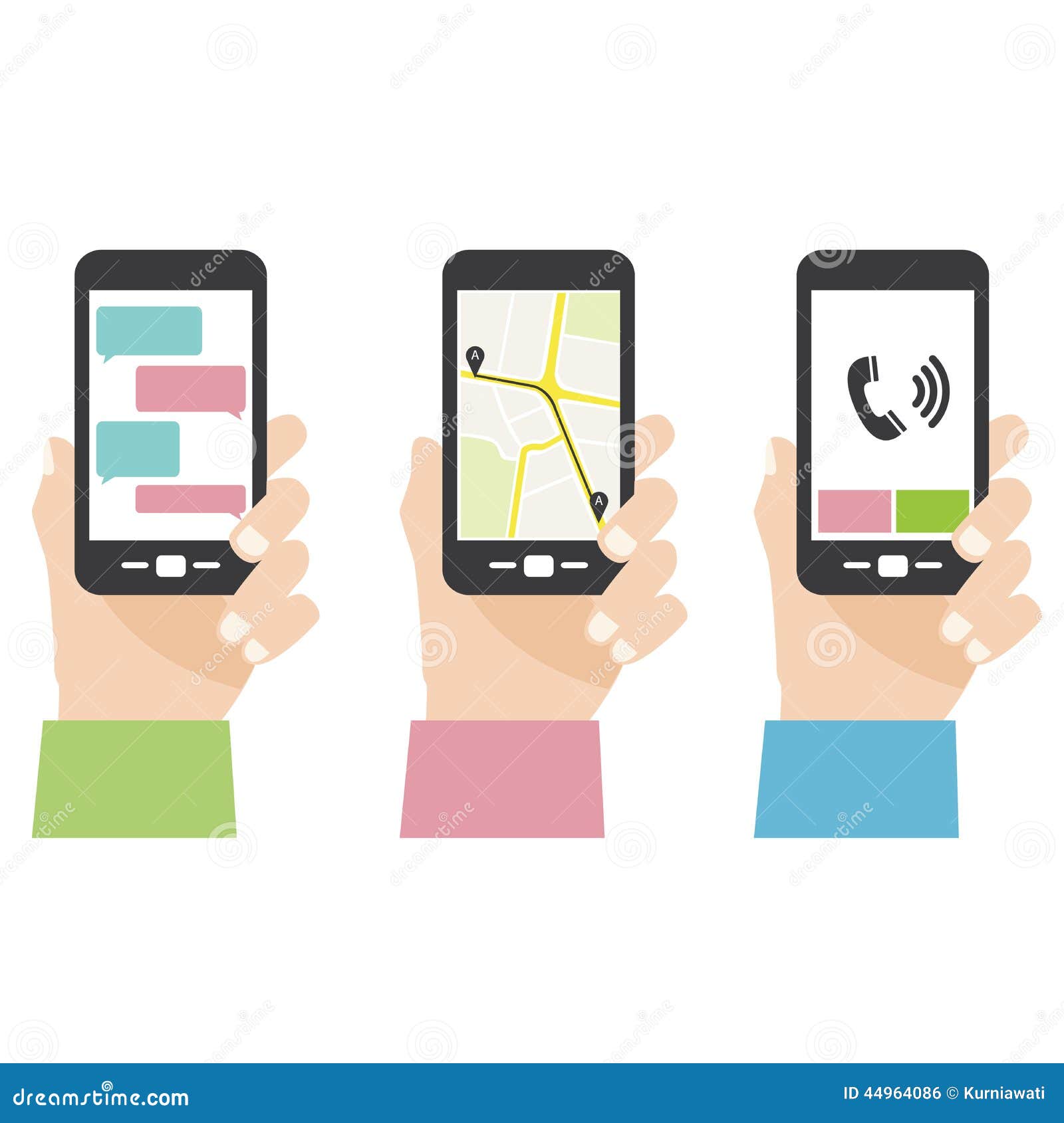 Mobile phone screen stock vector. Illustration of device - 44964086
