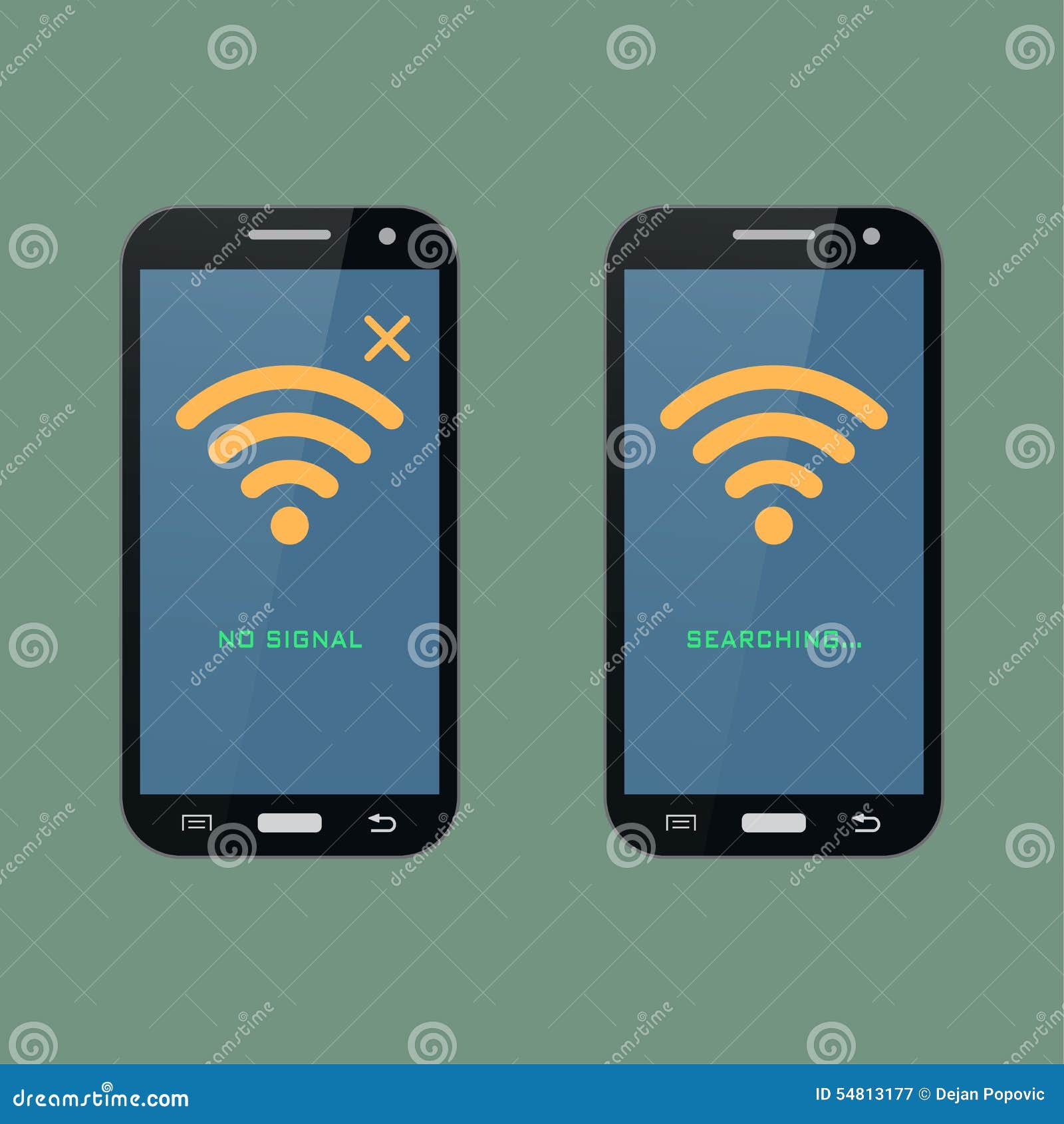 Mobile Phone Searching Wireless Stock Illustration - Illustration of ...