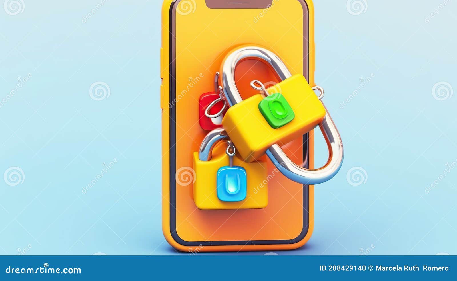 Mobile Phone Security Code Padlock. AI Generated Stock Illustration ... Mobile Phone Security Code Padlock. AI Generated Stock Illustration ...
