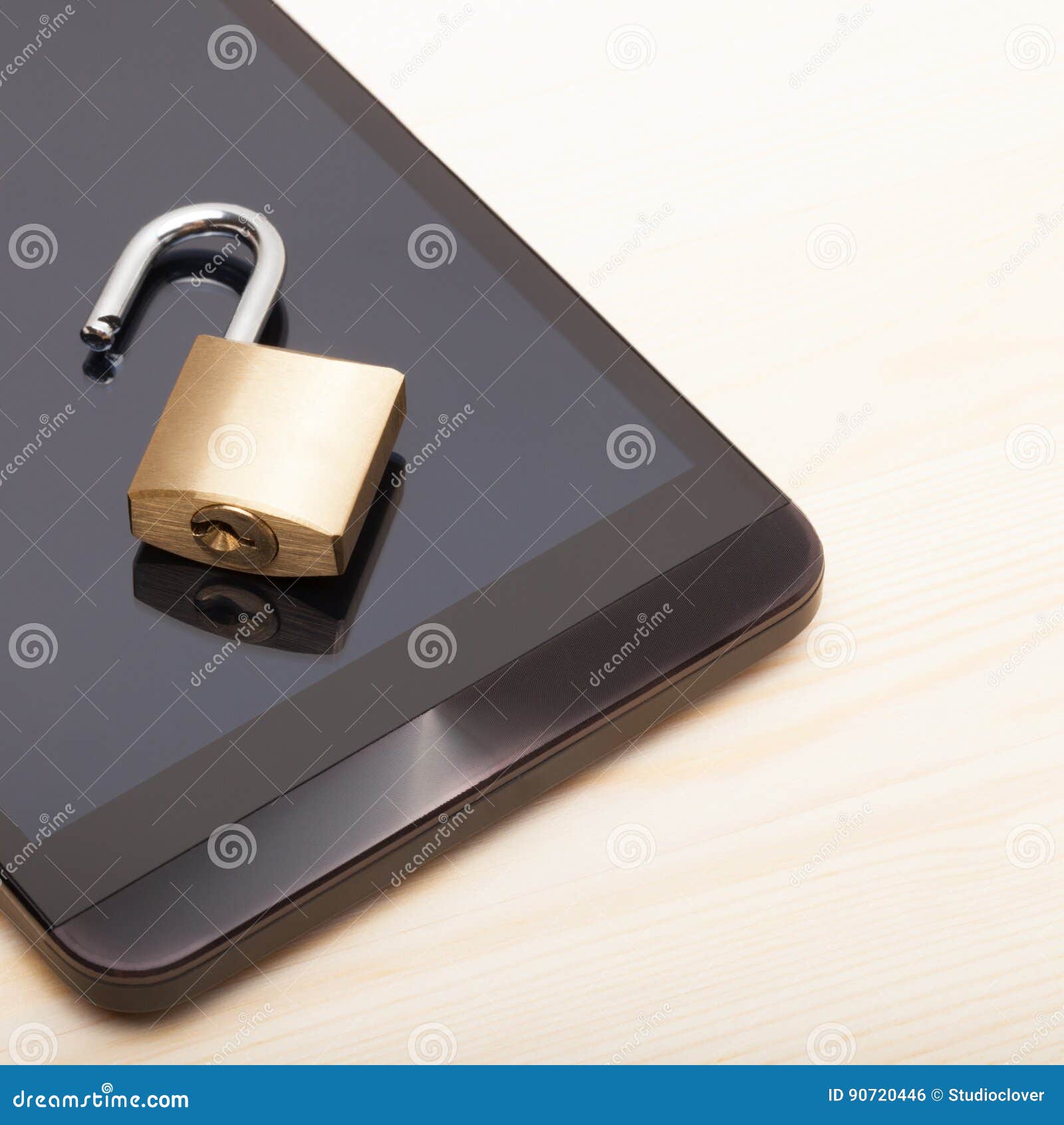 Mobile Phone Security and Data Protection Concept. Smartphone with a ...