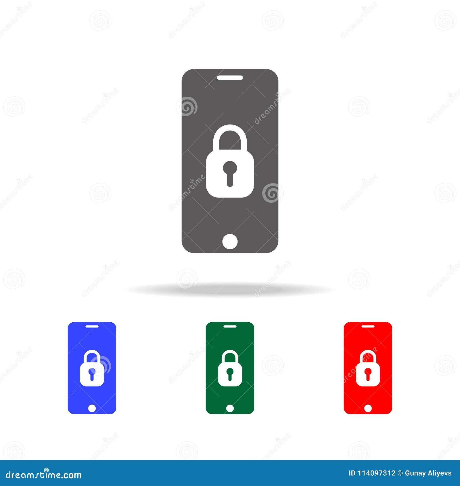 Mobile Phone Security Icon. Elements of Cyber Security Multi Colored ...
