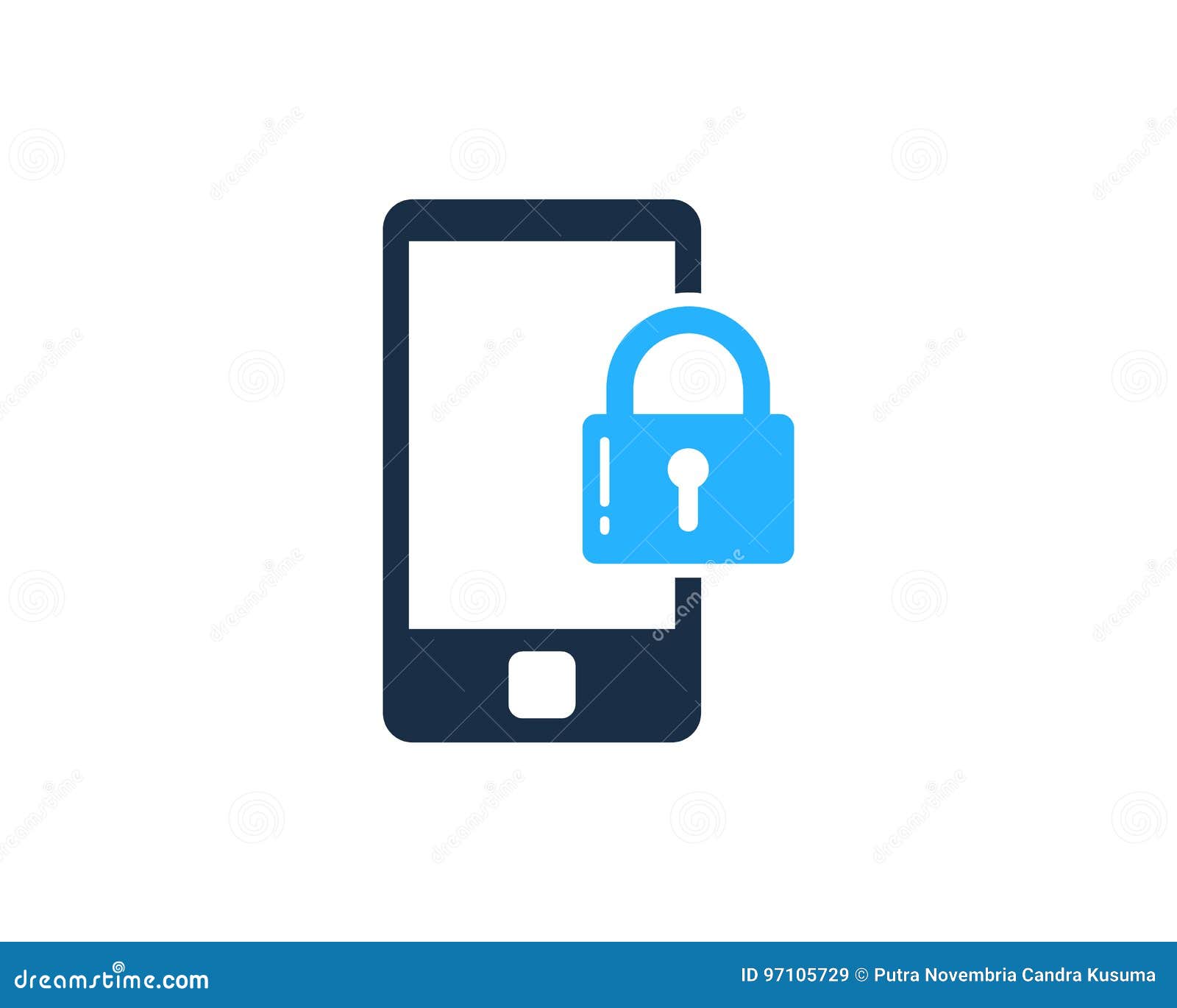 Mobile Phone Security Icon Logo Design Element Stock Vector ...