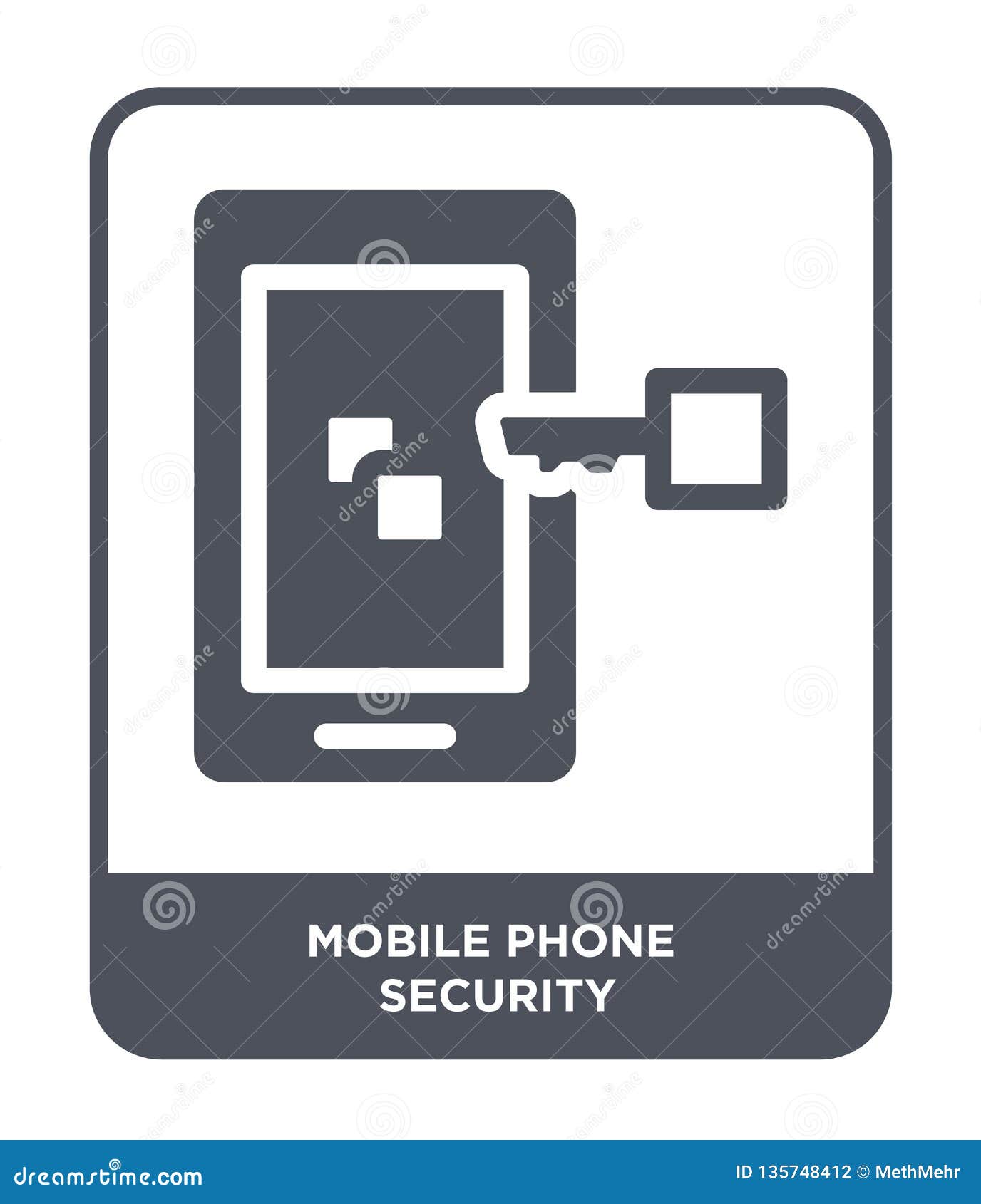 Mobile Phone Security Icon in Trendy Design Style. Mobile Phone ...
