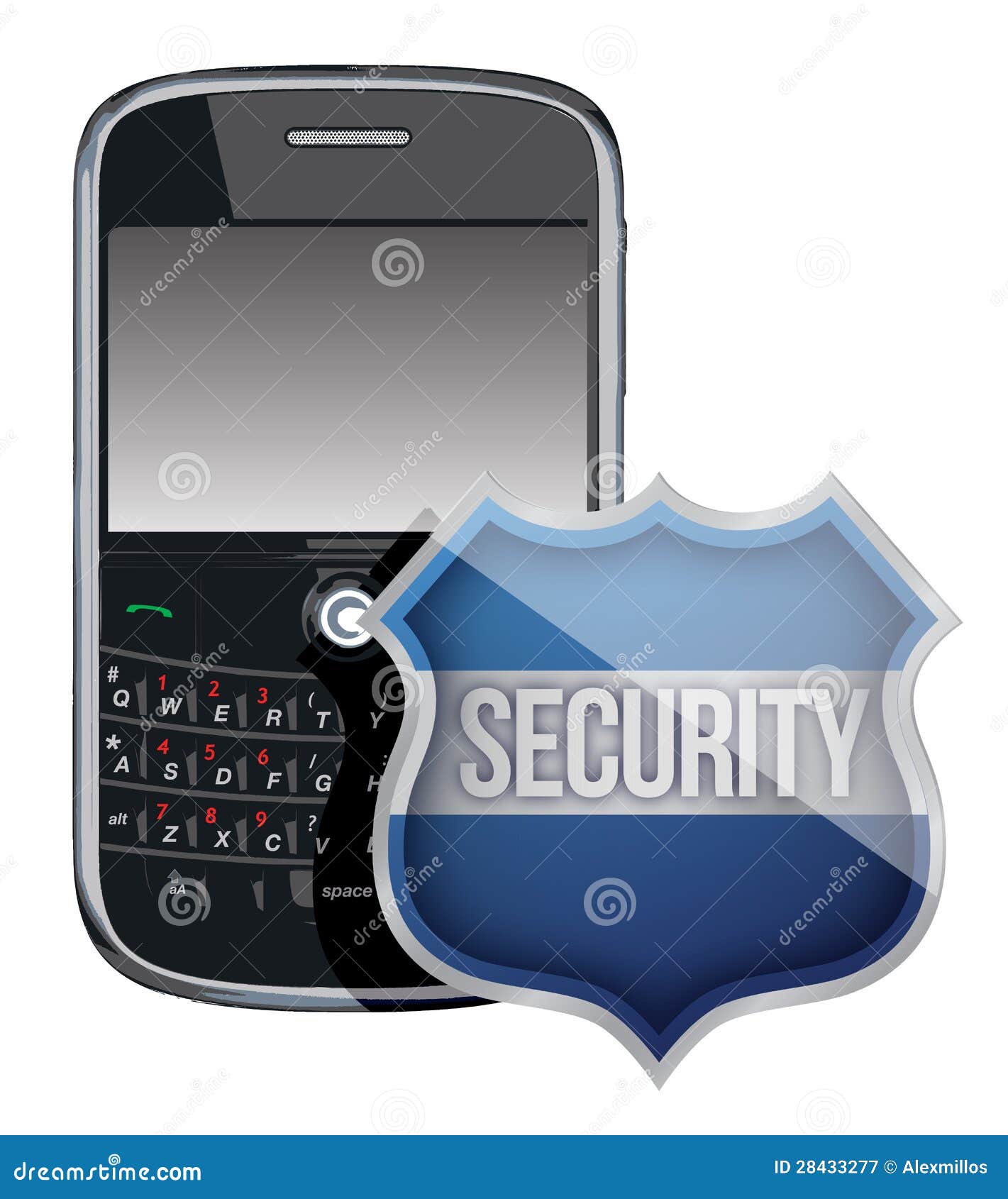 Mobile Phone Security Shield Stock Illustration - Illustration of ...