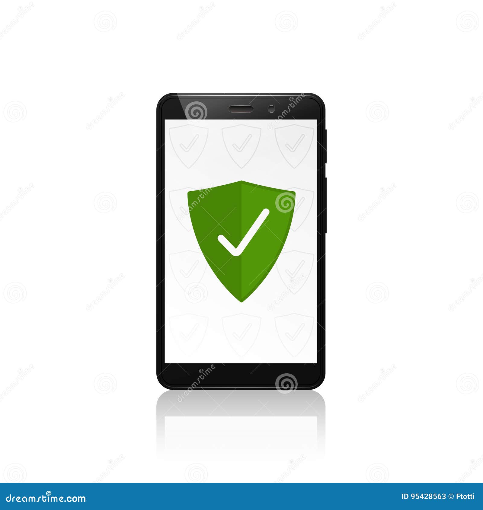 Mobile Phone Security Shield Protection. Vector Design. Stock Vector ...