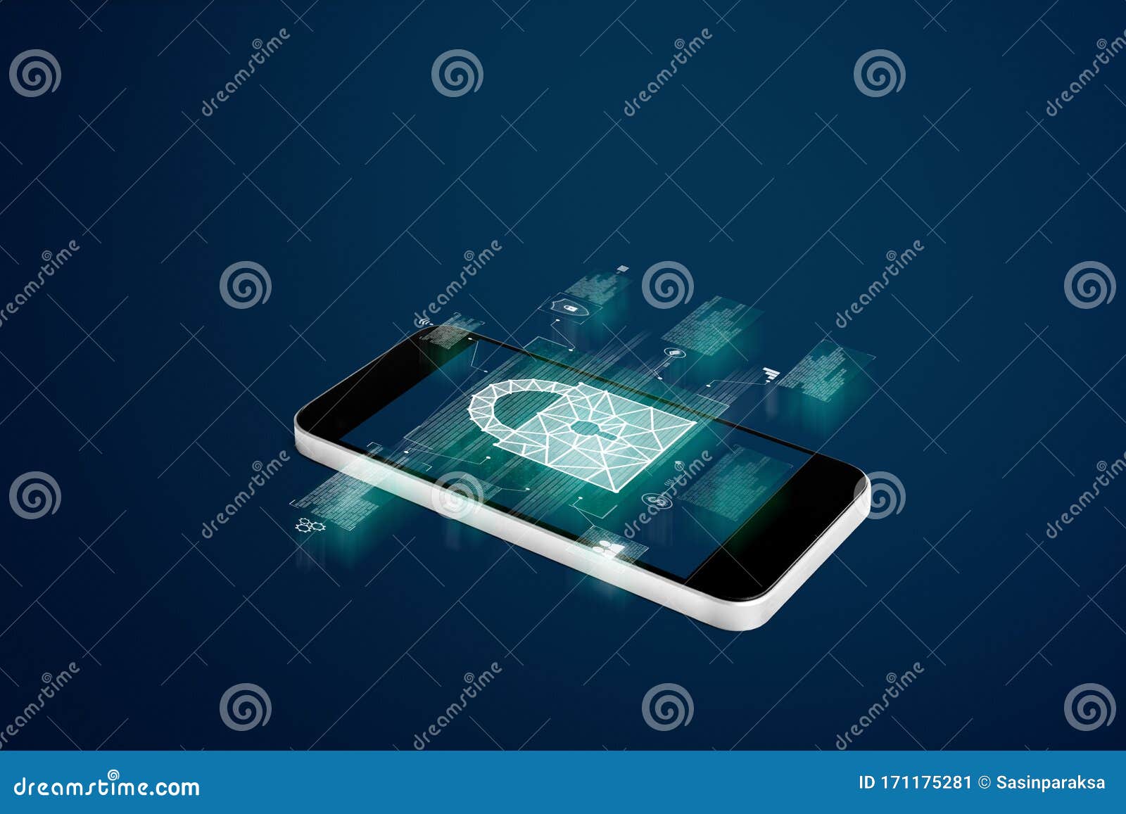 Mobile Phone Security System and Application Technology Stock Image ...