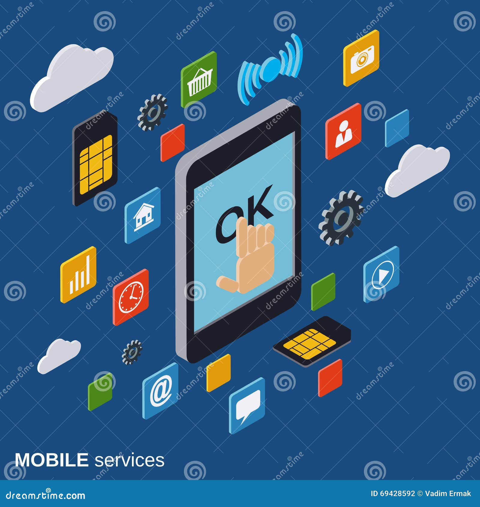 Mobile Phone Services Vector Concept Stock Vector - Illustration of ...
