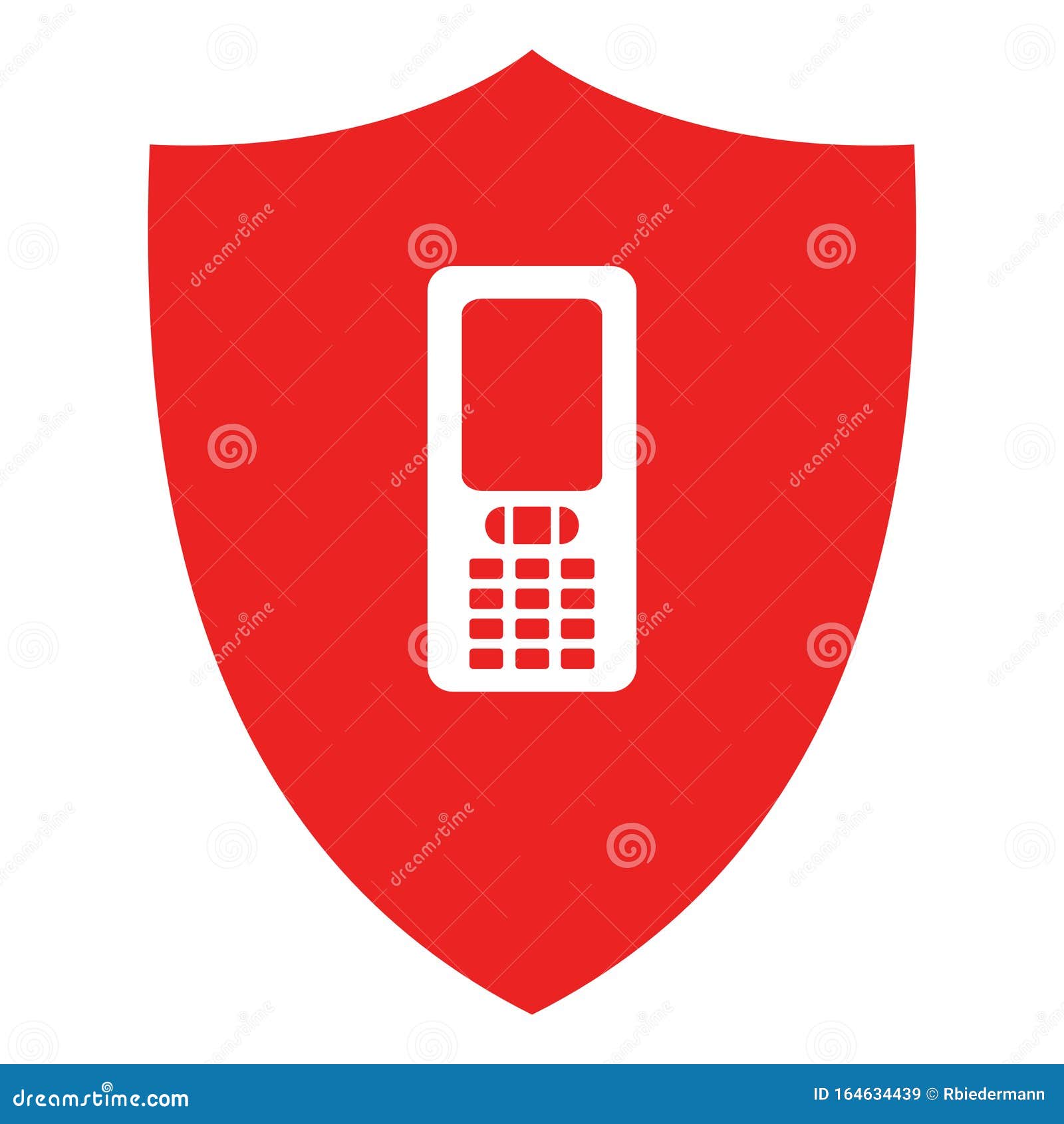 Mobile phone and shield stock vector. Illustration of safety - 164634439