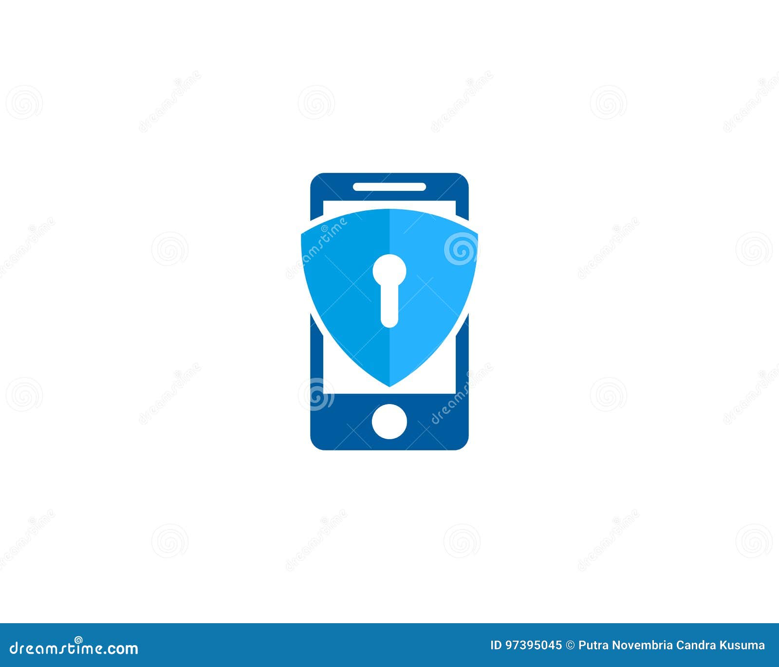 Mobile Phone Shield Security Icon Logo Design Element Stock Vector ...