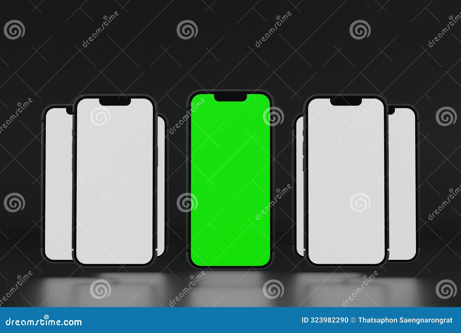 Mobile Phone Show Green Screen Display, Application Website ...