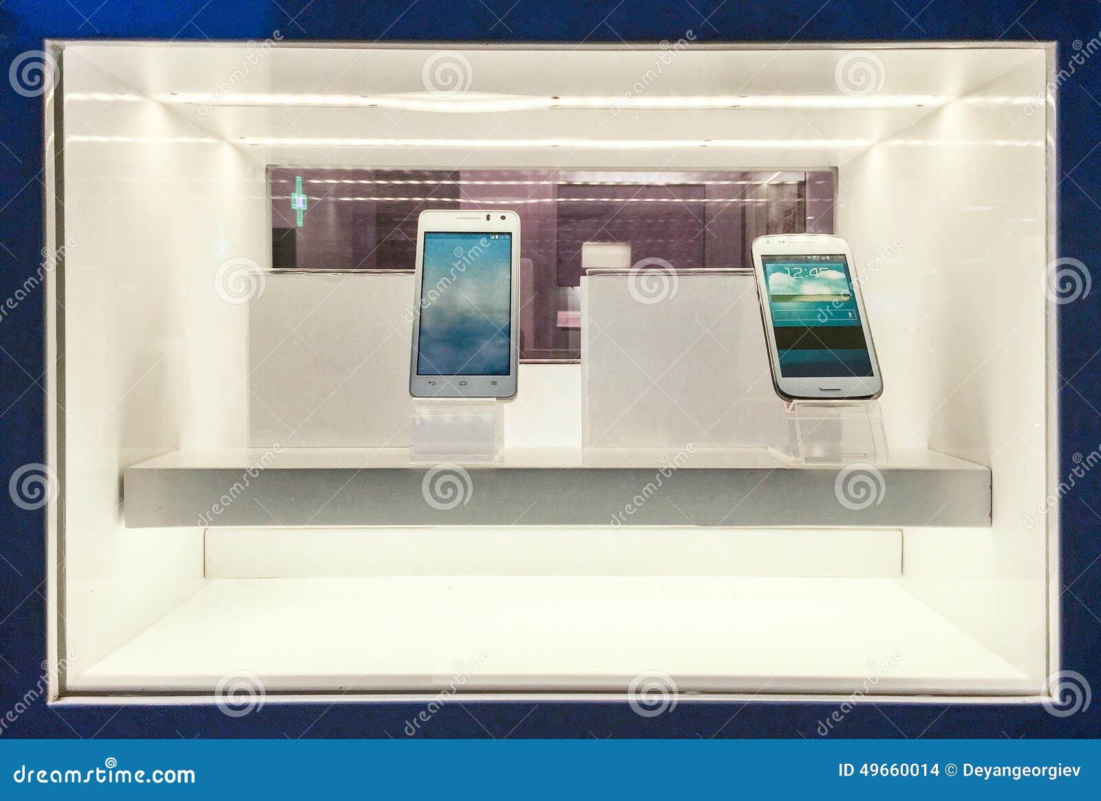 Mobile Phone on Showcase in Shop Editorial Stock Image - Image of ...