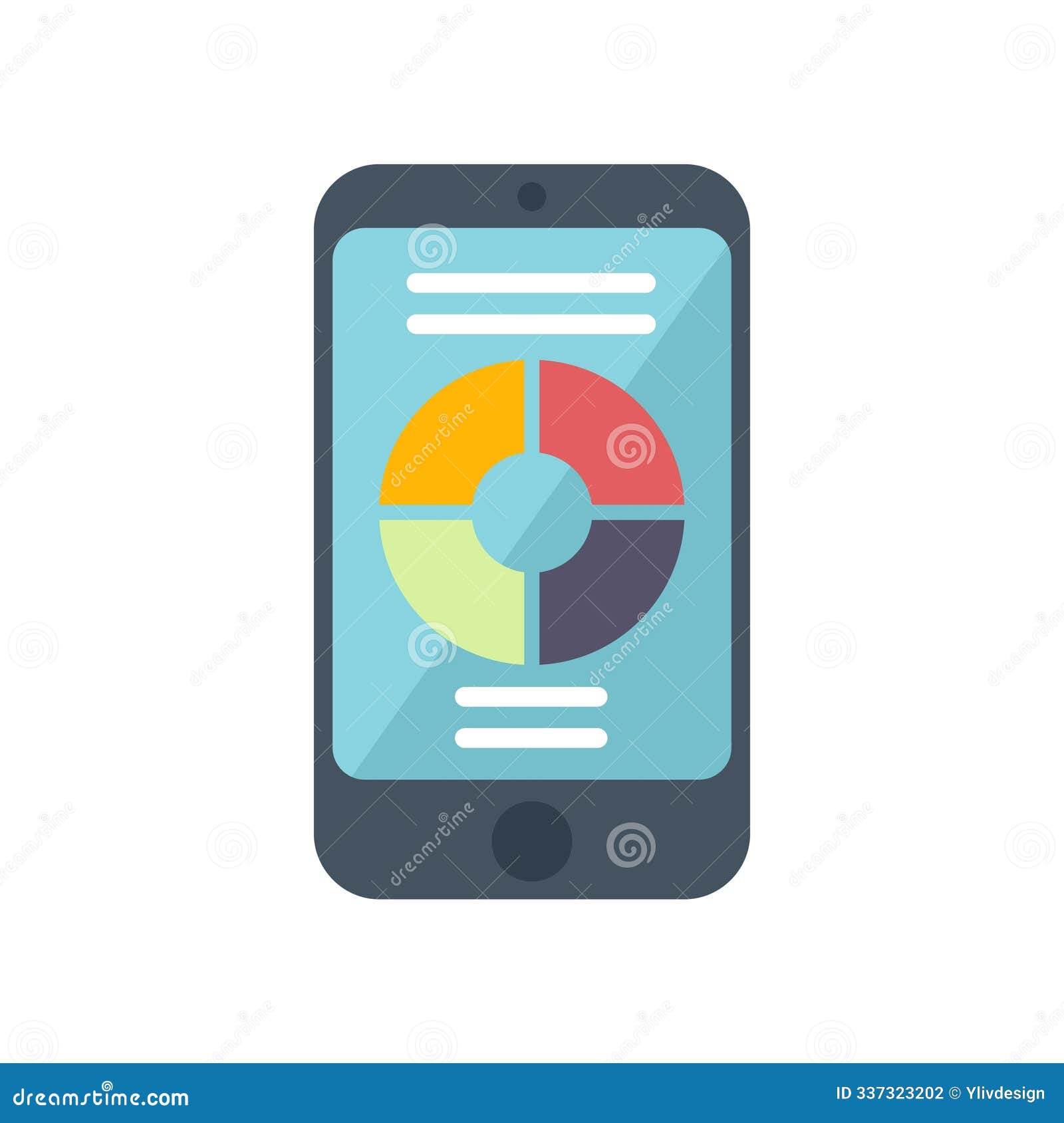 Mobile Phone Showing Market Analysis with Pie Chart on Screen Stock ...