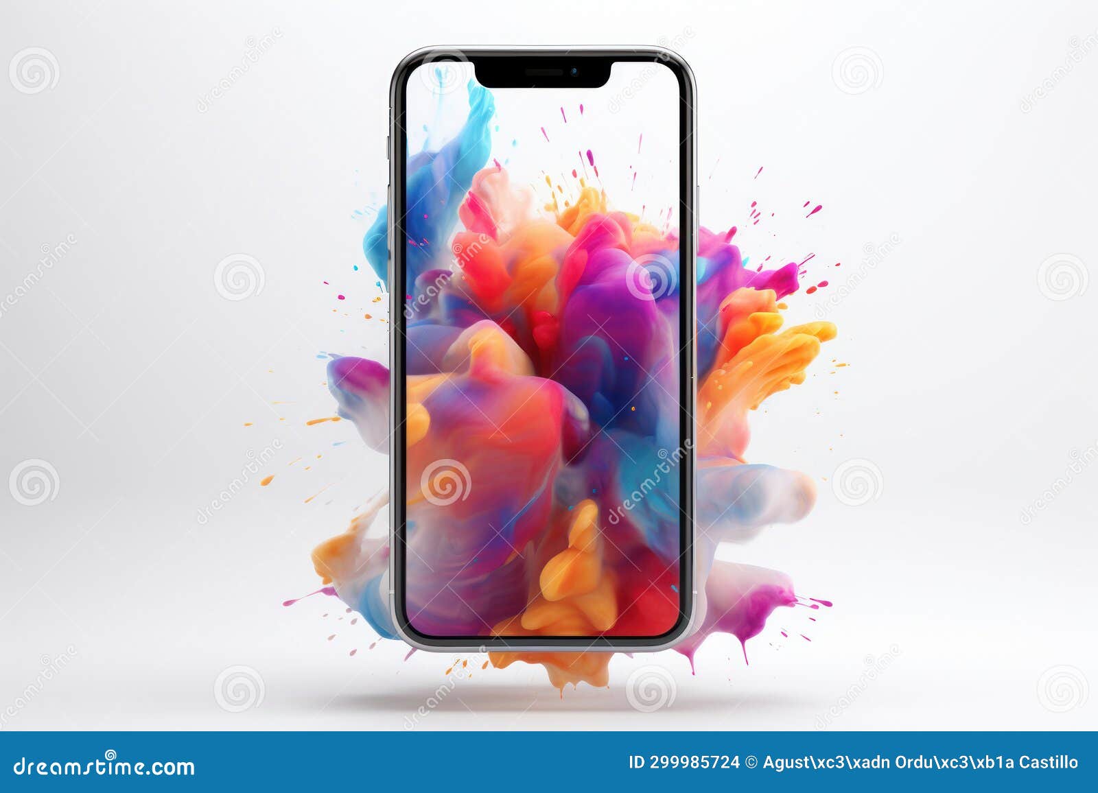 Mobile Phone Showing the Photo of the Landscape. Stock Illustration ...