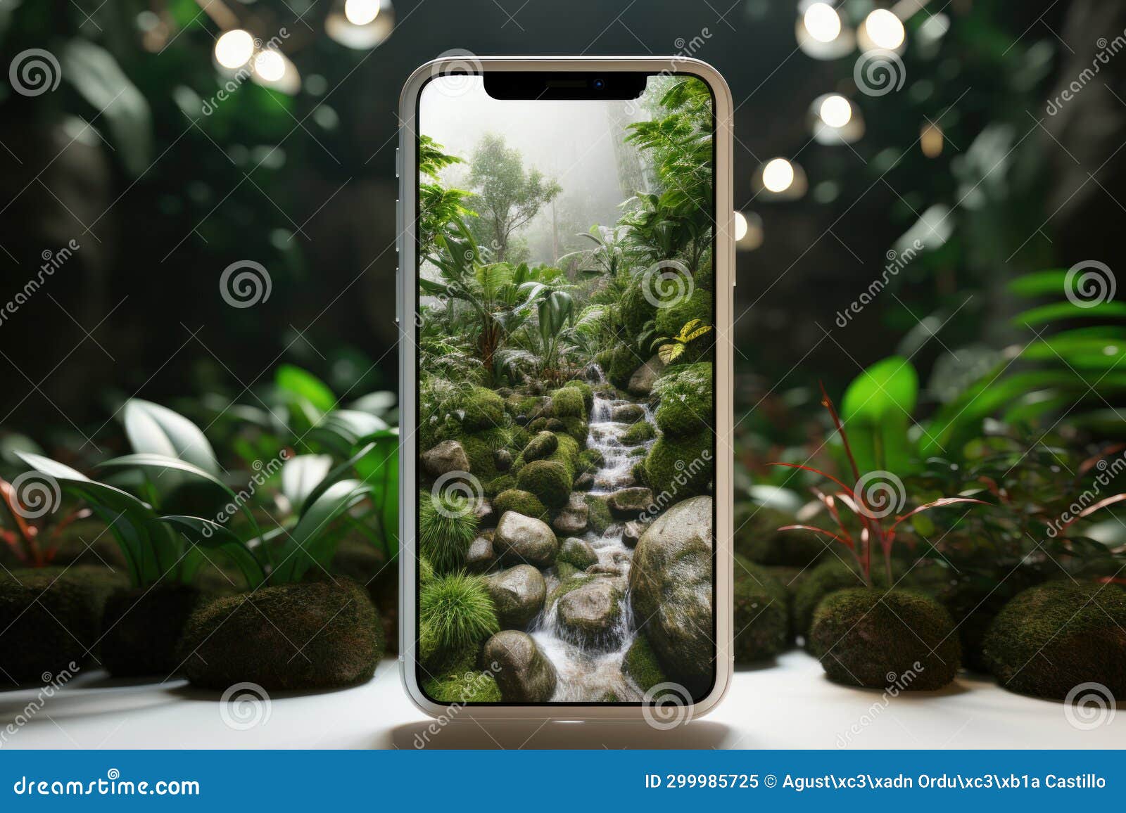 Mobile Phone Showing the Photo of the Landscape. Stock Image - Image of ...