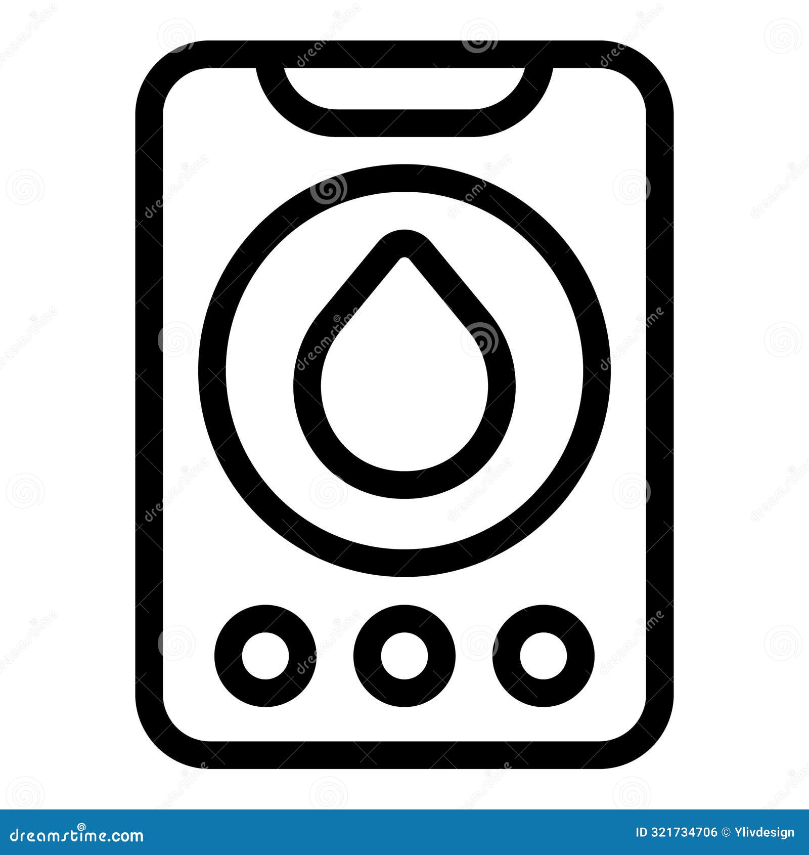 Mobile Phone Showing Water Drop Icon for Hydration Tracking App Stock ...
