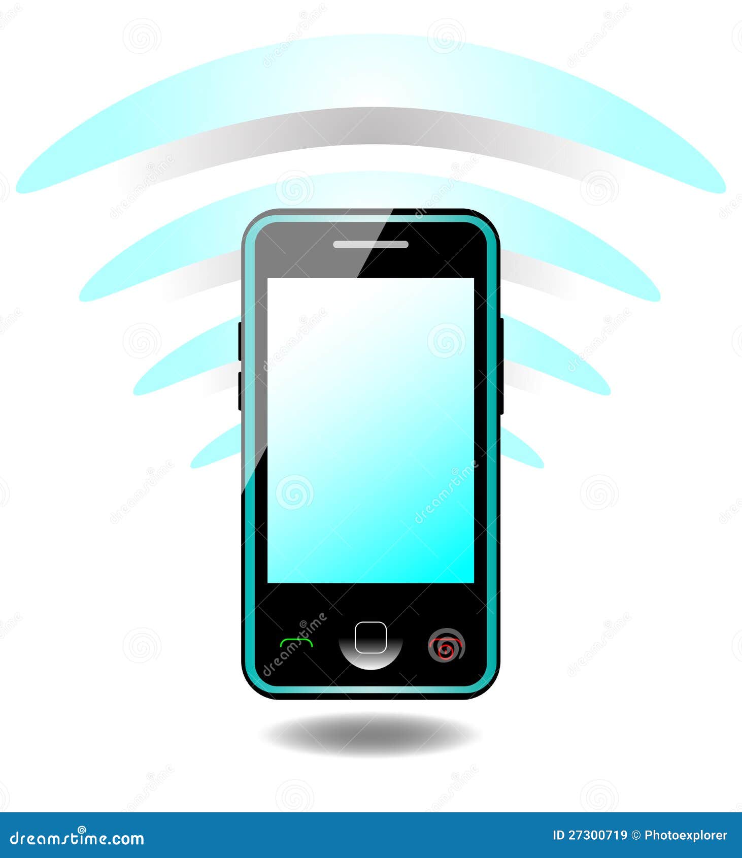 Mobile phone and signal stock illustration. Illustration of black ...
