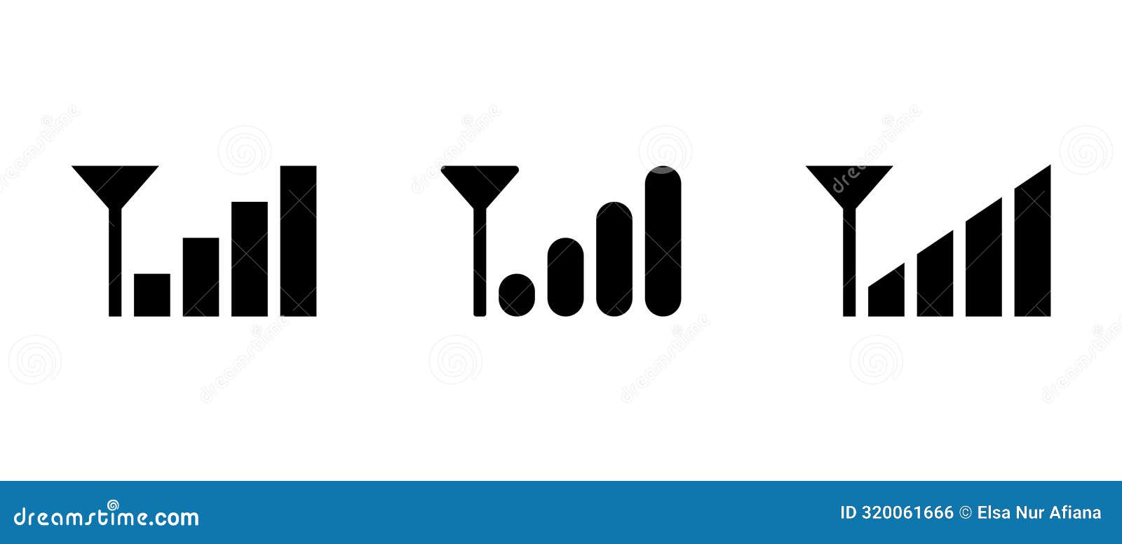 Mobile Phone Signal Icon Set in Generic Style. Gsm Network Concept ...