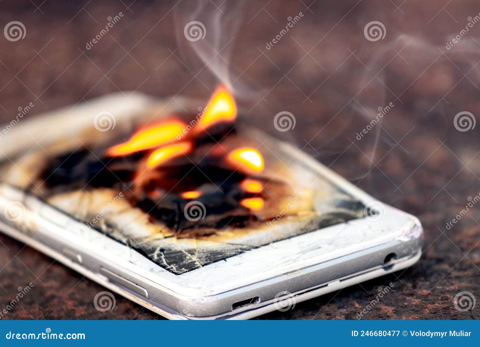 Mobile Phone, Smartphone, on Fire. Burning Smartphone Stock Image ...