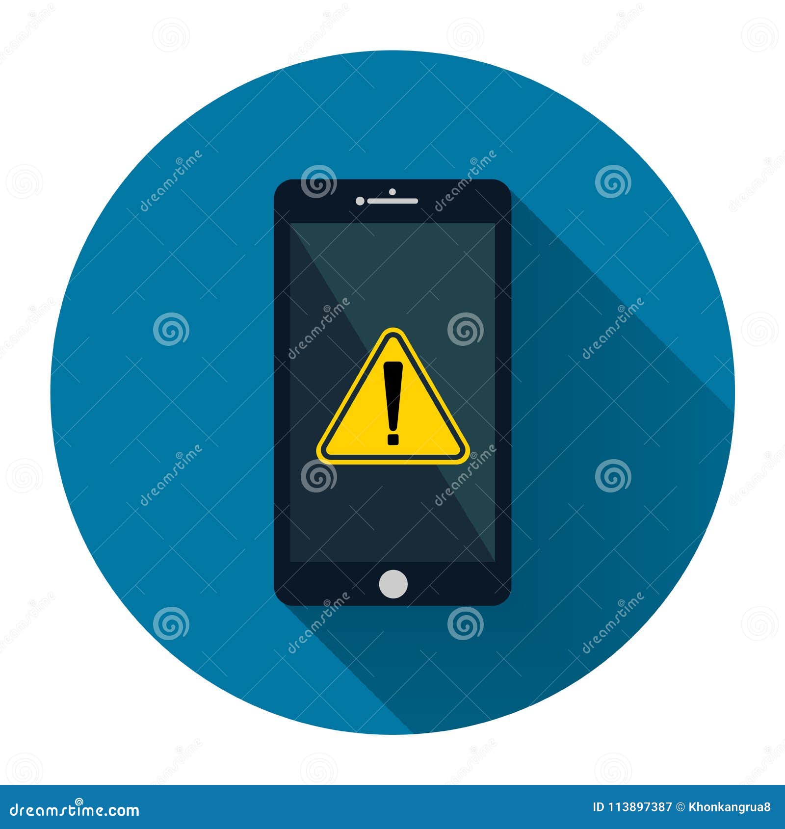 Mobile Phone.Smartphone with Notification Exclamation Mark Icon Stock ... Mobile Phone.Smartphone with Notification Exclamation Mark Icon Stock ...