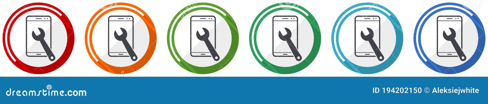 Mobile Phone, Smartphone Service Icon Set, Flat Design Vector ...