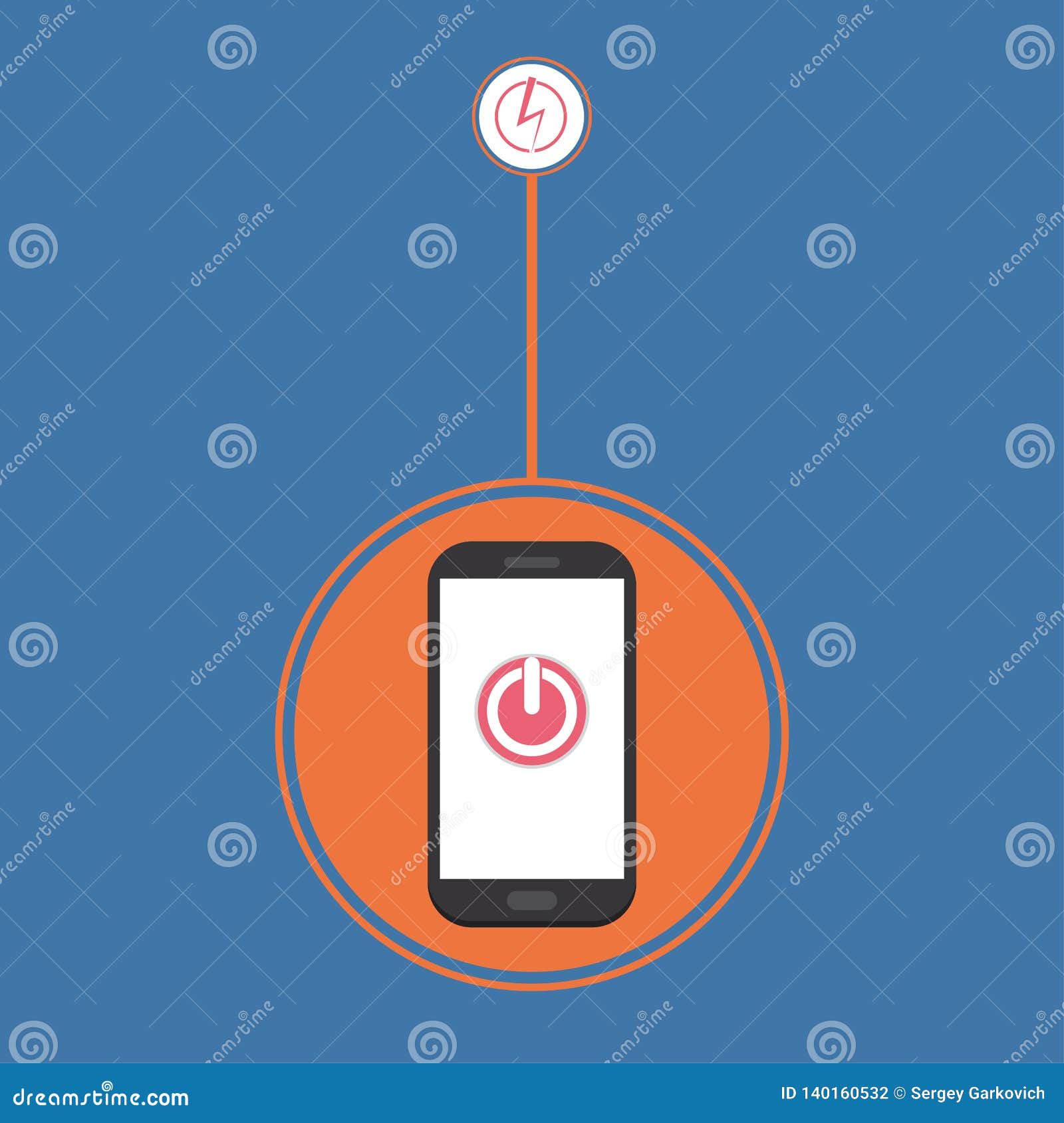 Mobile Phone, Smartphone with Switch Off Button. Start Cellphone ...