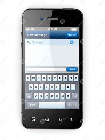 Mobile Phone with Sms Menu Screen. Space for Text Stock Illustration ...