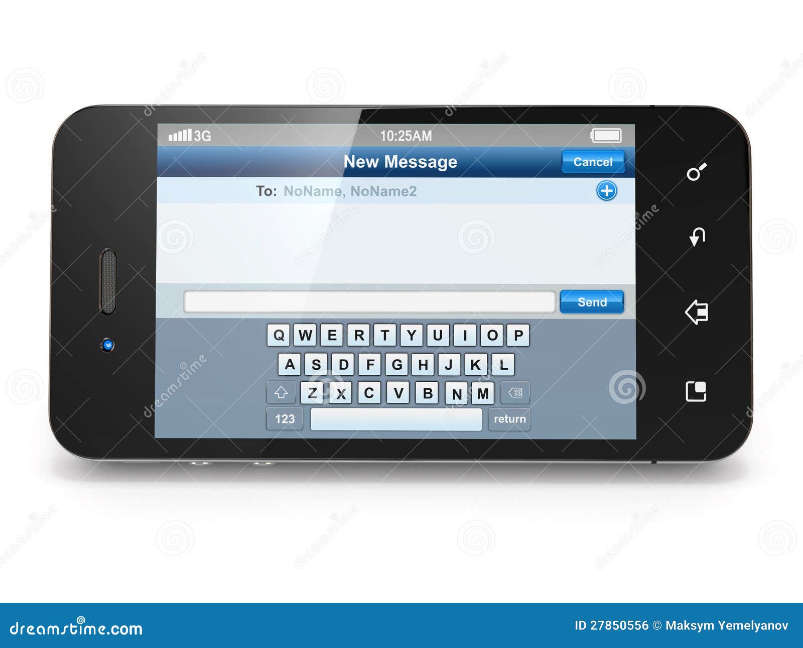 Mobile Phone with Sms Menu Screen. Space for Text Stock Illustration ...