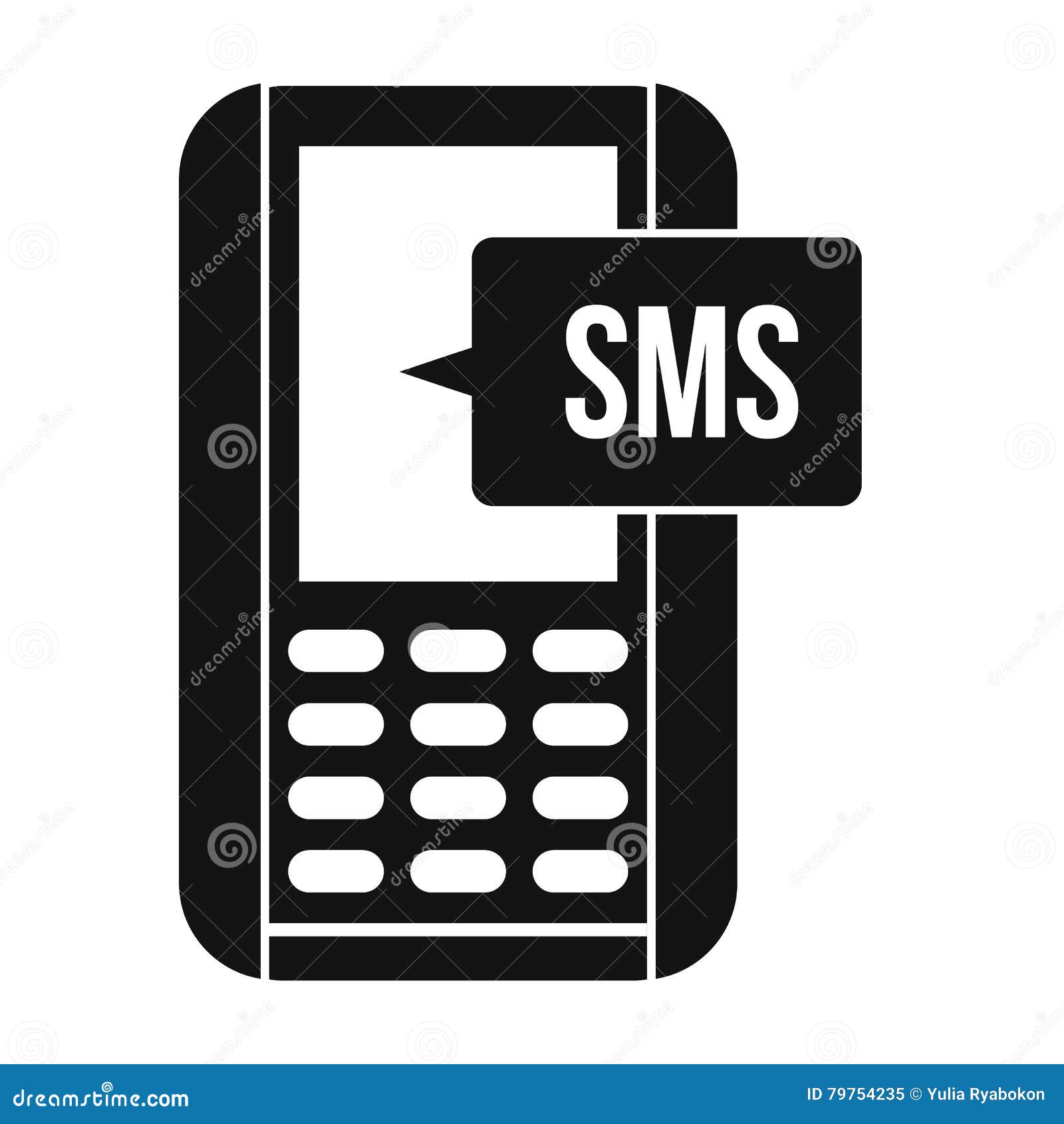 Mobile Phone with Sms Message Symbol Stock Vector - Illustration of ...