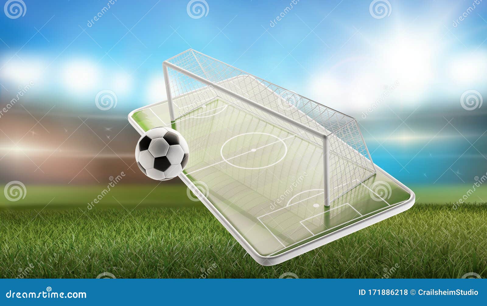 Mobile Phone Soccer Ball 3d-illustration Stock Illustration ...