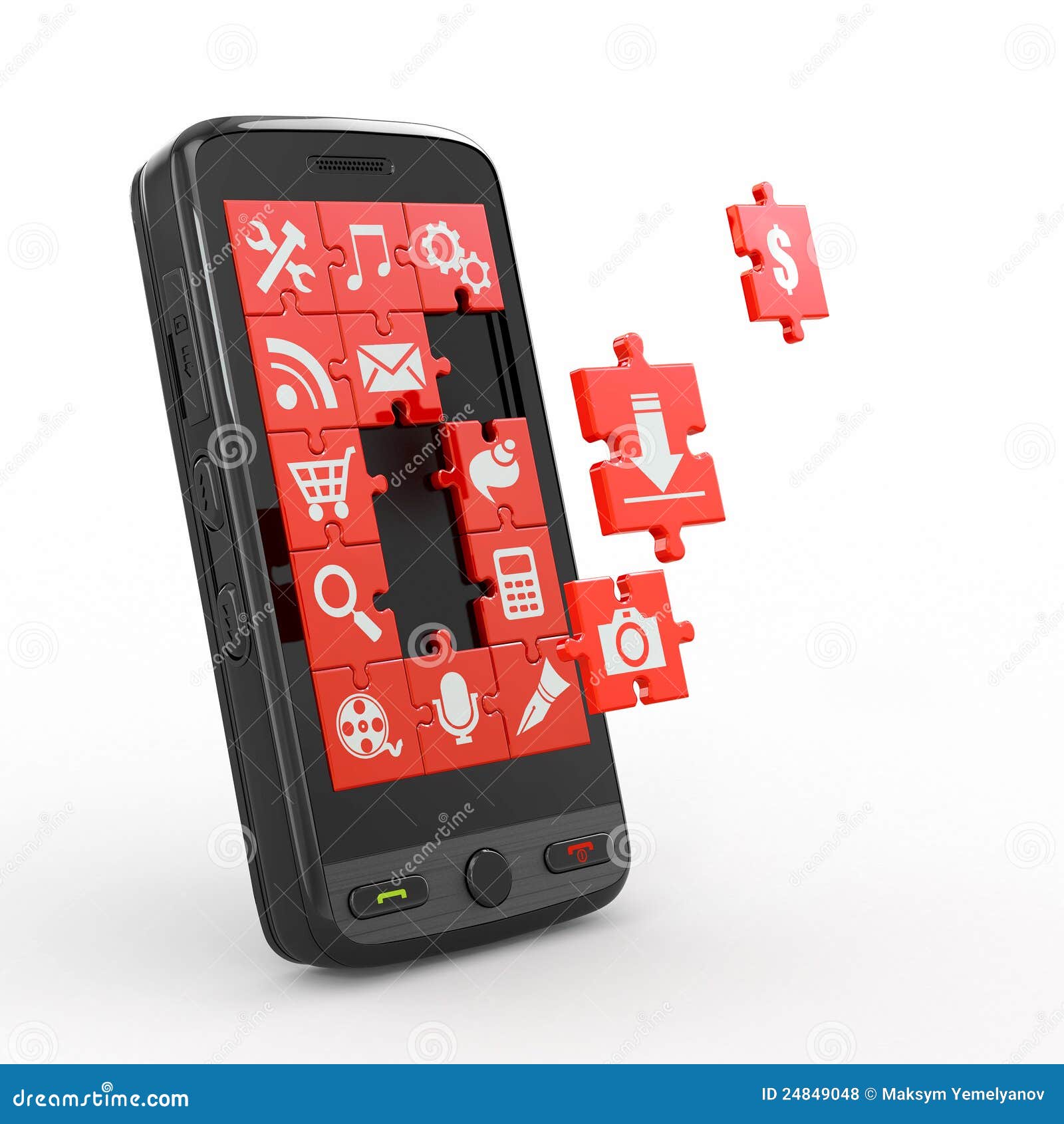 Mobile phone software. stock illustration. Illustration of cellphone ...