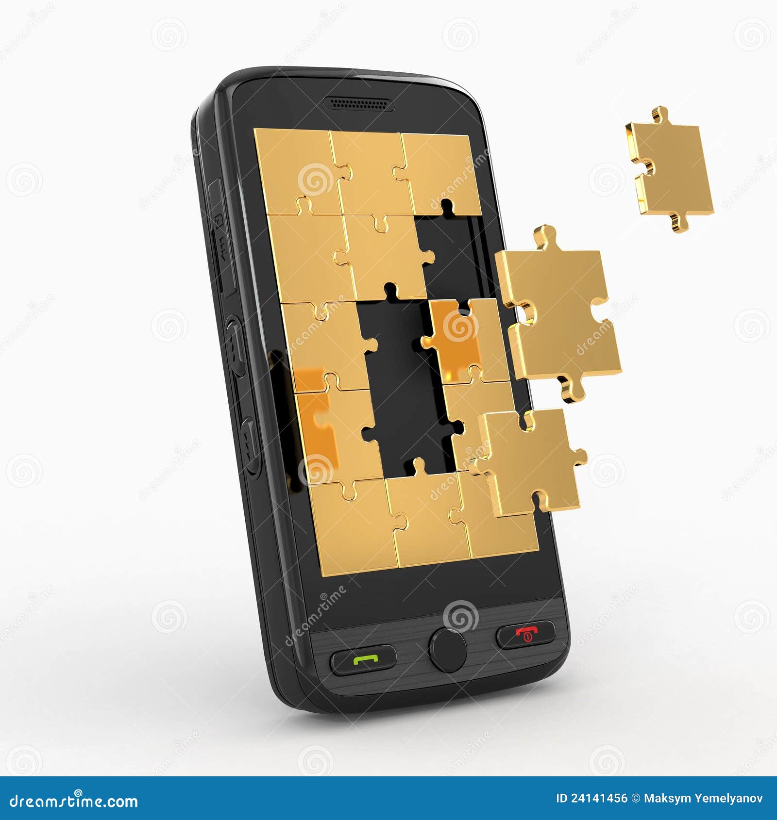 Mobile Phone Software. Screen from Puzzle Stock Illustration ...