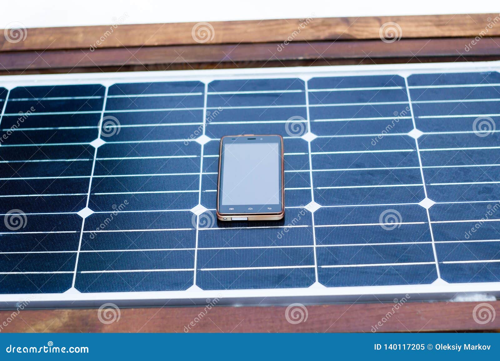 Mobile Phone on a Solar Panel Outdoor Close Up Stock Image - Image of ...