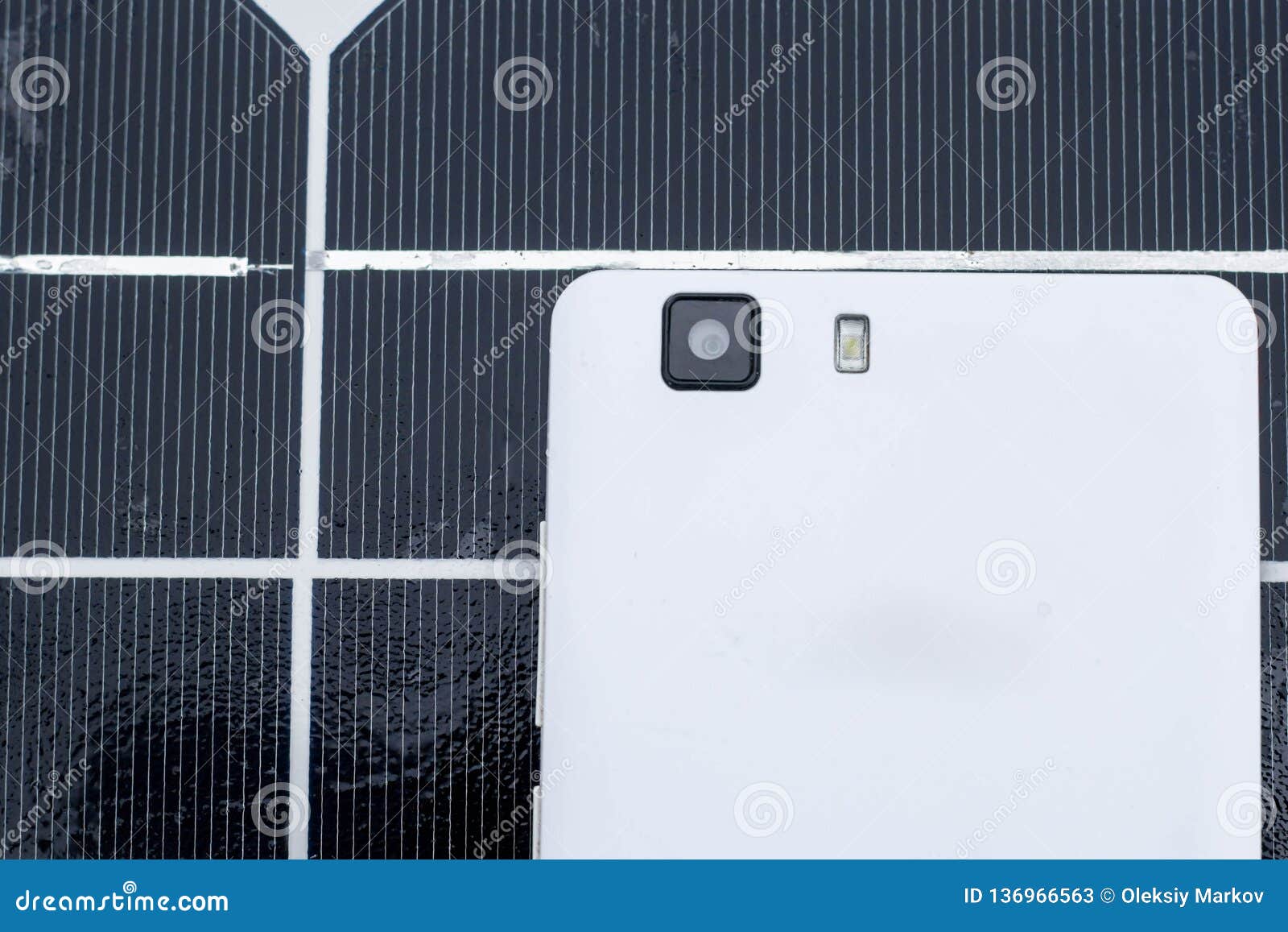 Mobile Phone on a Solar Panel Outdoor Close Up Stock Image - Image of ...