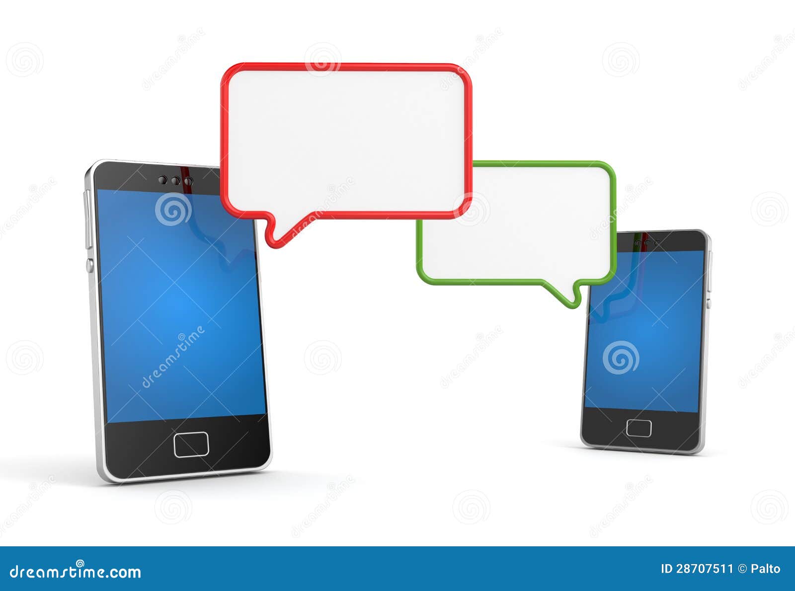 Mobile Phone with Speech Bubble Stock Illustration - Illustration of ...