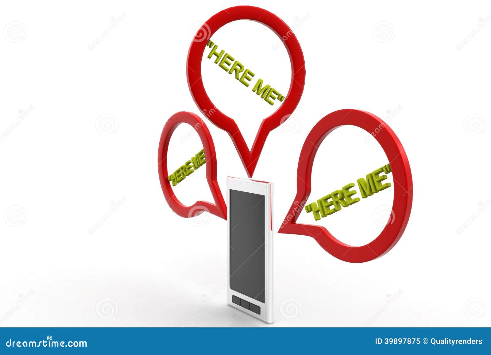 Mobile Phone with Speech Bubble and Text Stock Illustration ...