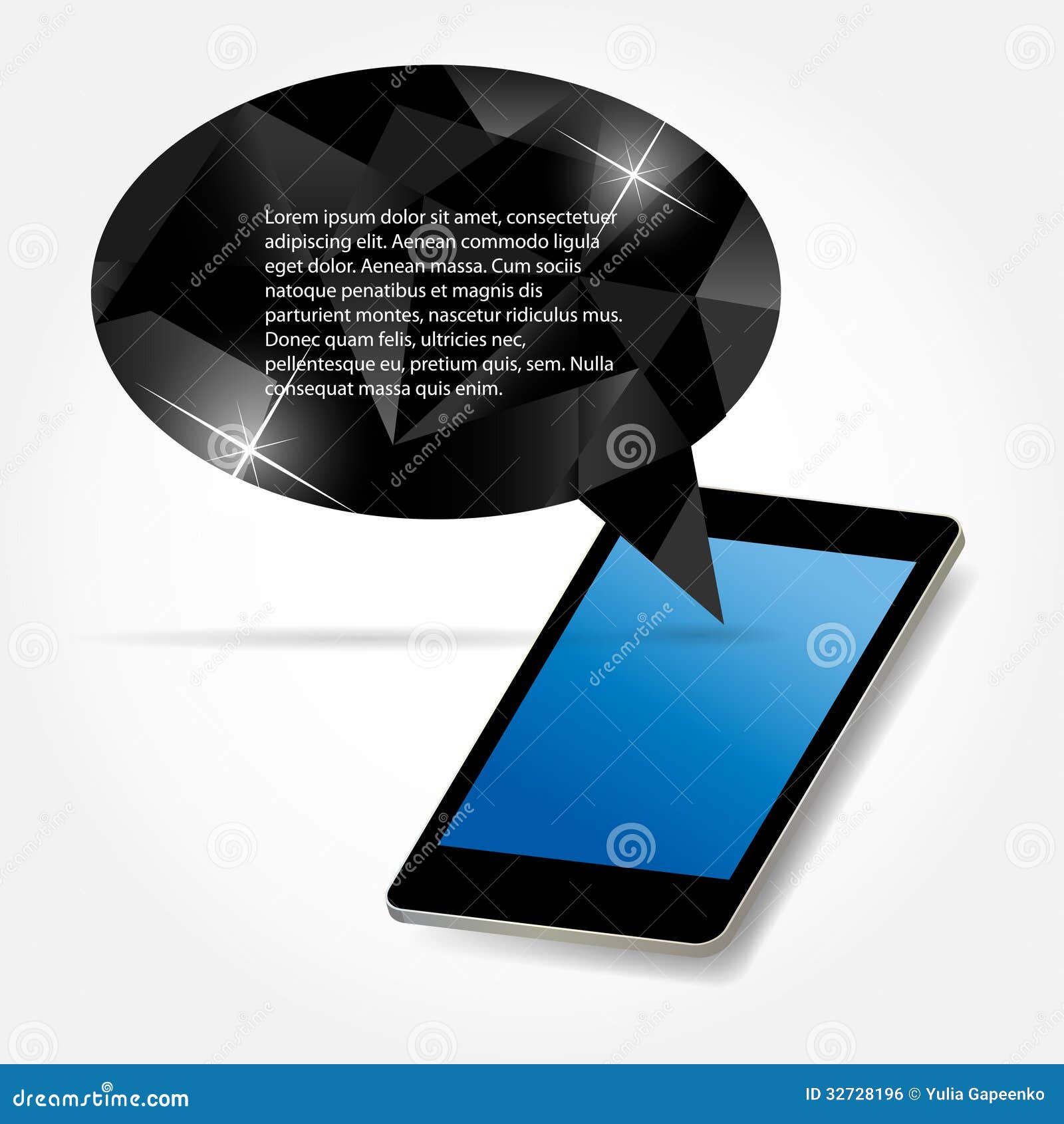 Mobile Phone with Speech Bubble Vector Stock Vector - Illustration of ...