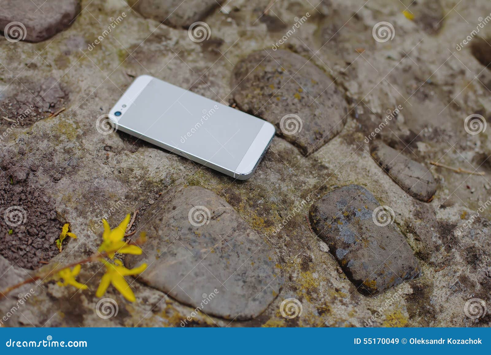 Mobile phone on a stones stock image. Image of material - 55170049