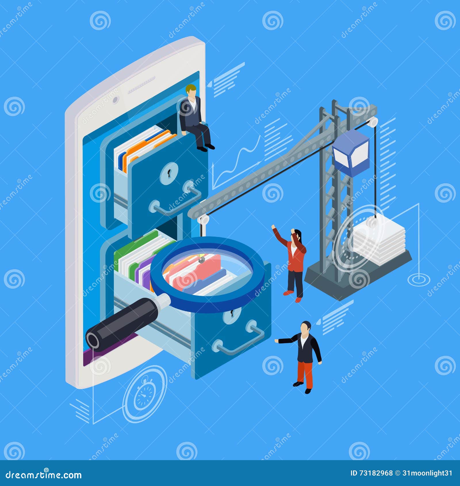 Mobile Phone Storage Flat 3d Isometric Vector Stock Vector ...