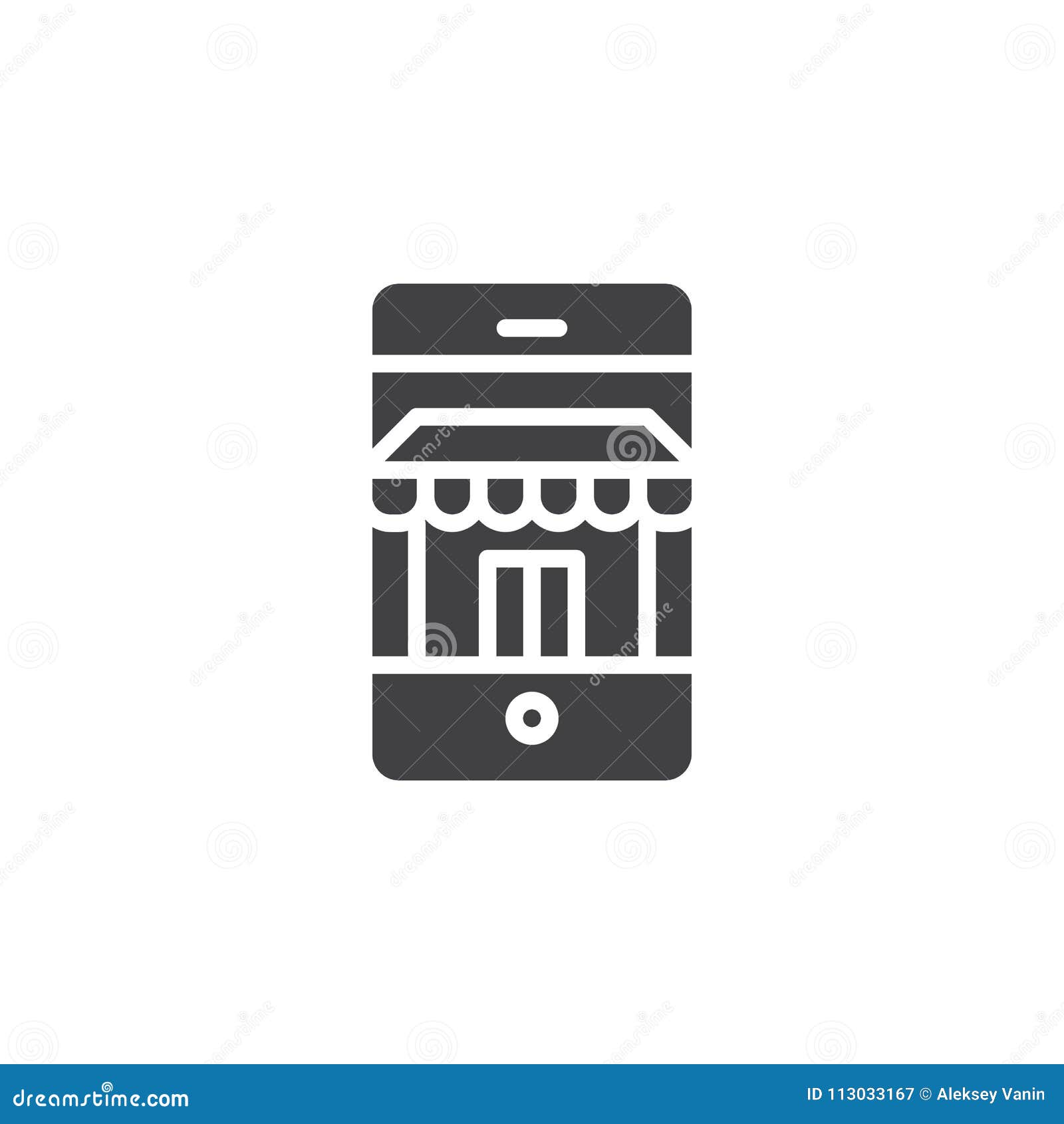 Mobile Phone with Store Vector Icon Stock Vector - Illustration of ...