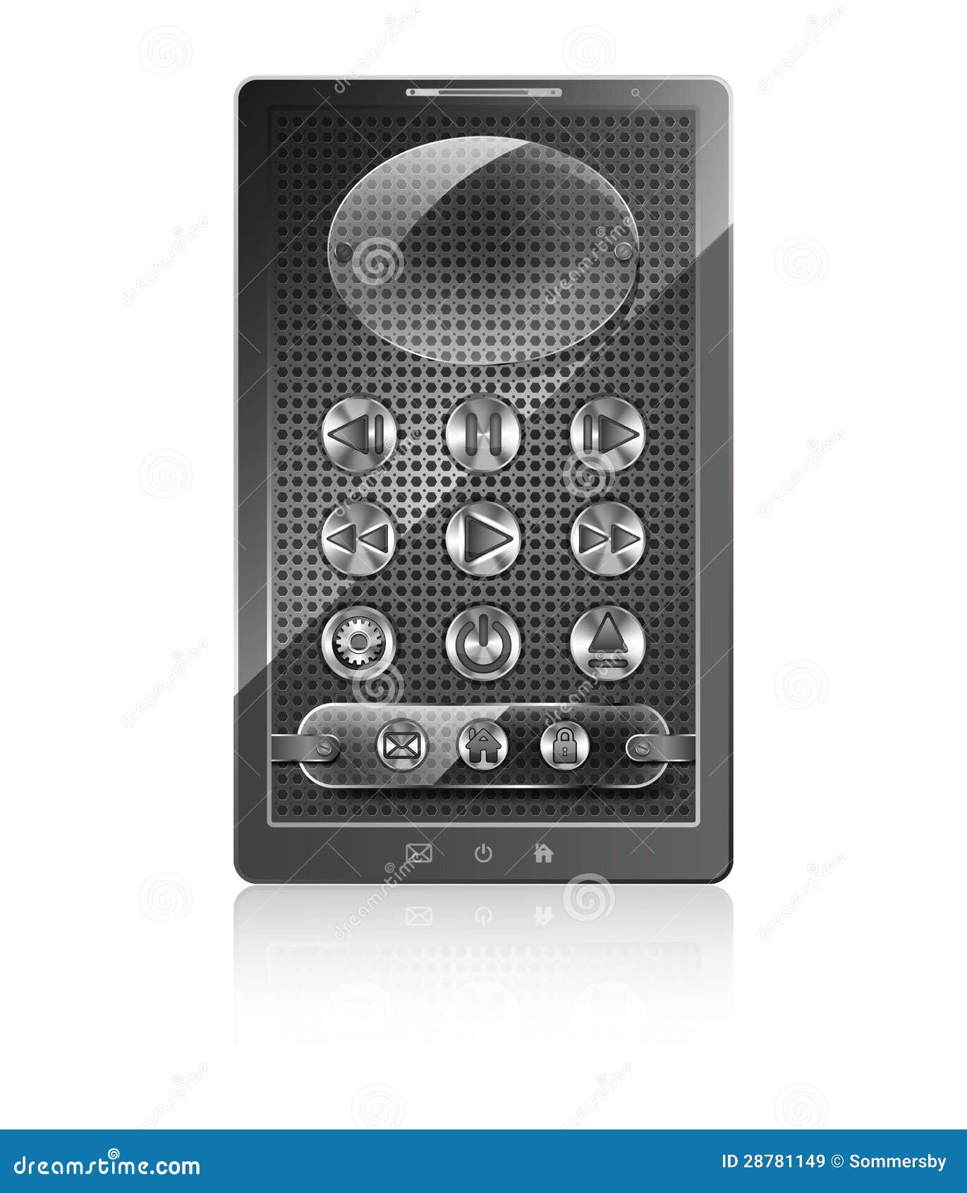 Mobile Phone with Stylish Multimedia Metallic Knob Buttons Stock Vector ...