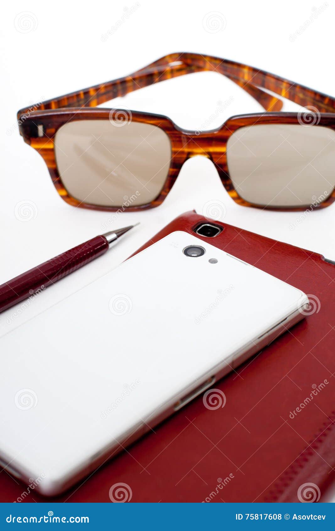 Mobile Phone with Sunglasses Simple Composition Stock Photo - Image of ...