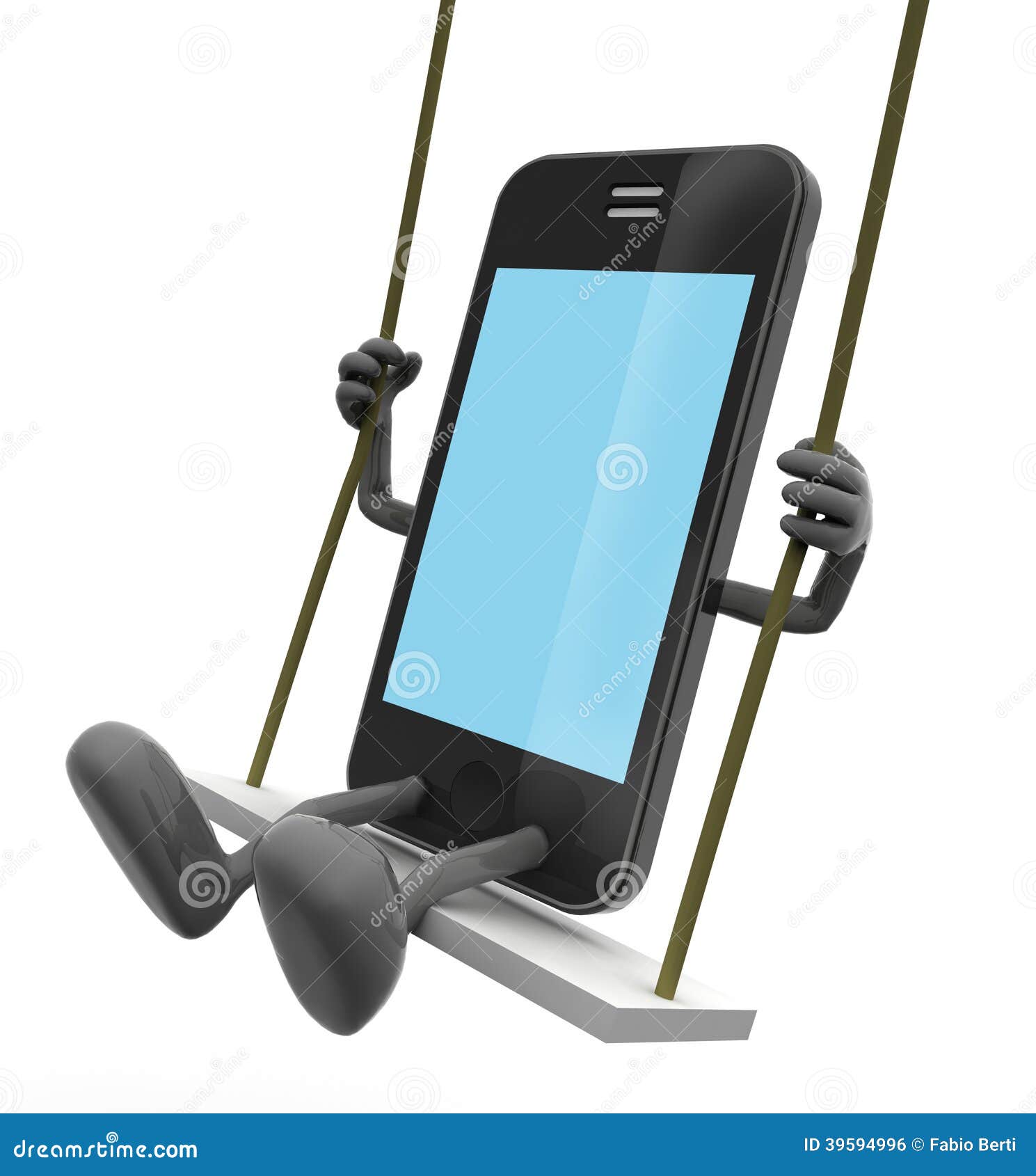 Mobile phone on the swing stock illustration. Illustration of digital ...