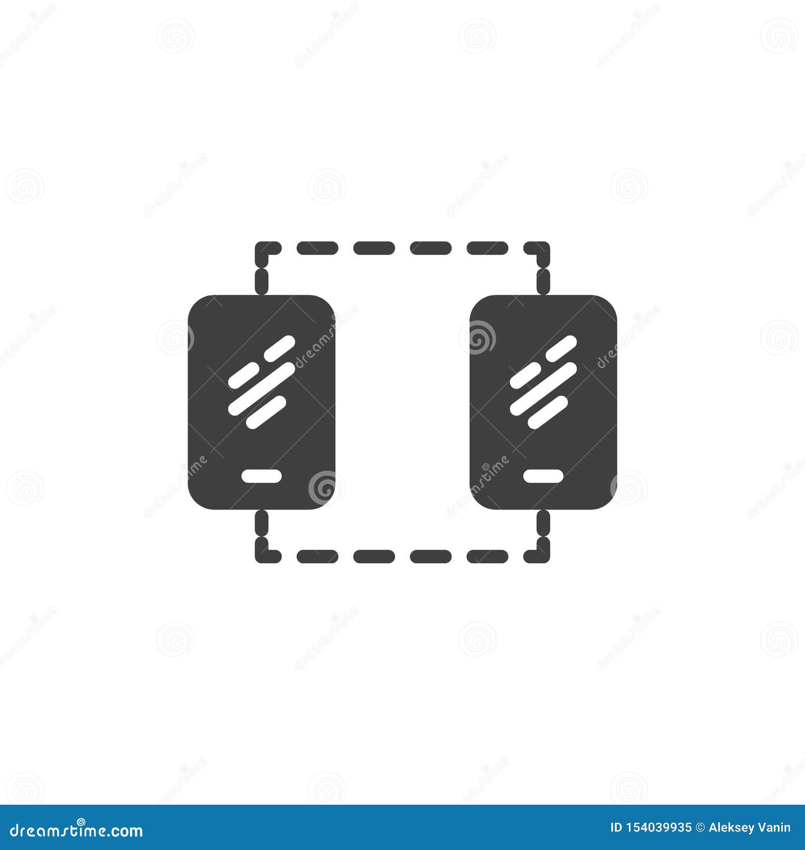 Mobile Phone Sync Connection Vector Icon Stock Vector - Illustration of ...