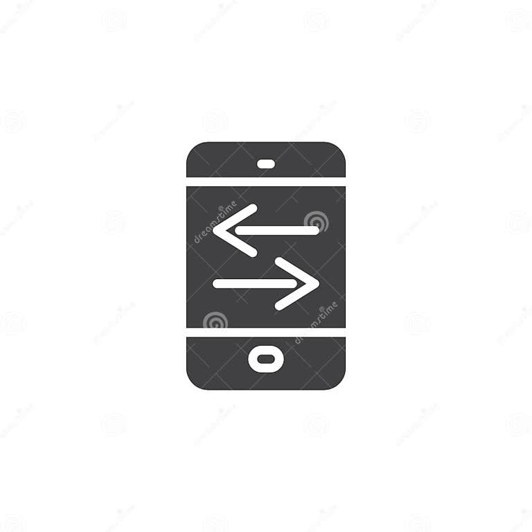 Mobile Phone Sync Vector Icon Stock Vector - Illustration of pictogram ...