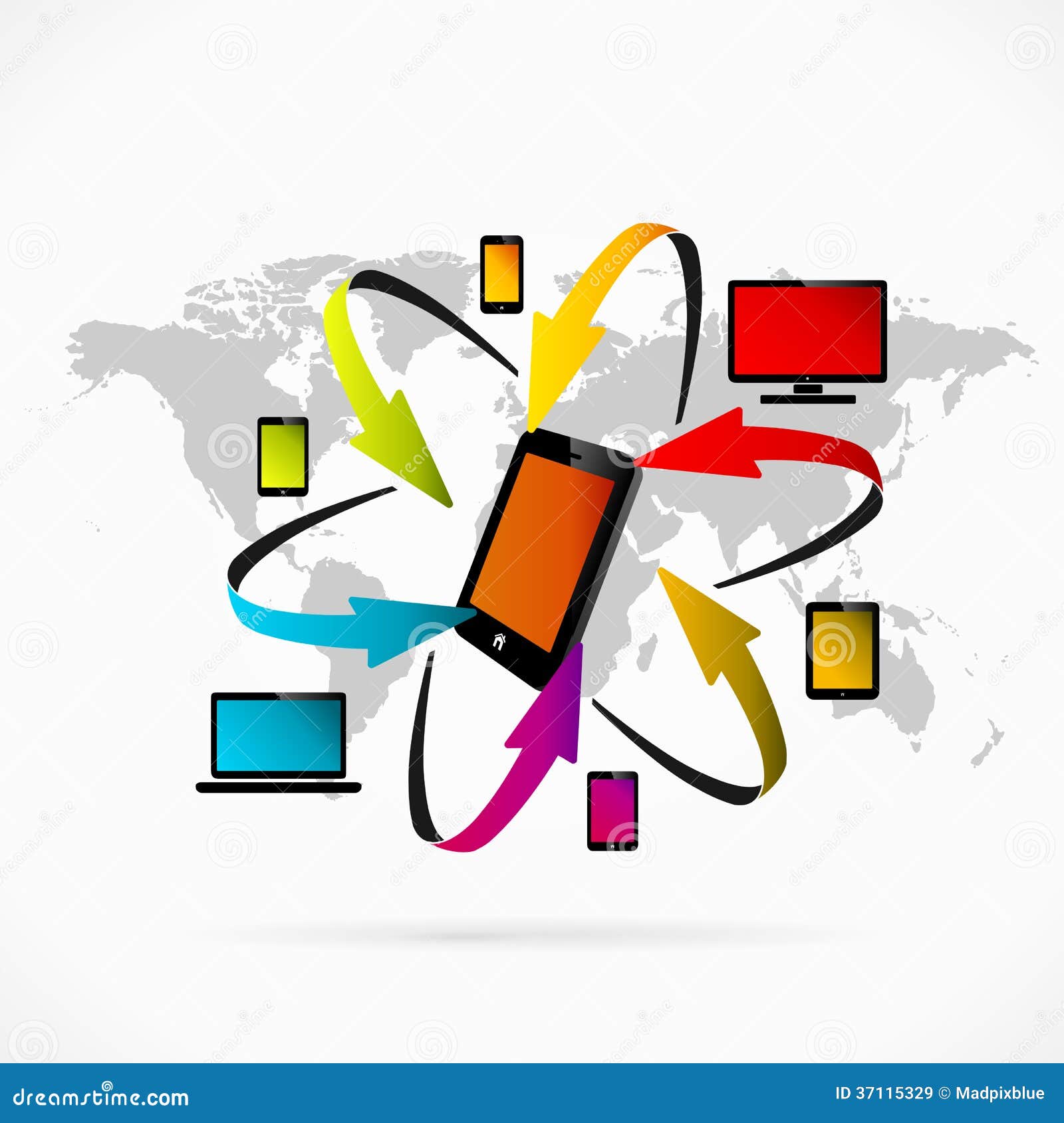 Mobile Phone Synchronization Stock Vector - Illustration of adjust ...