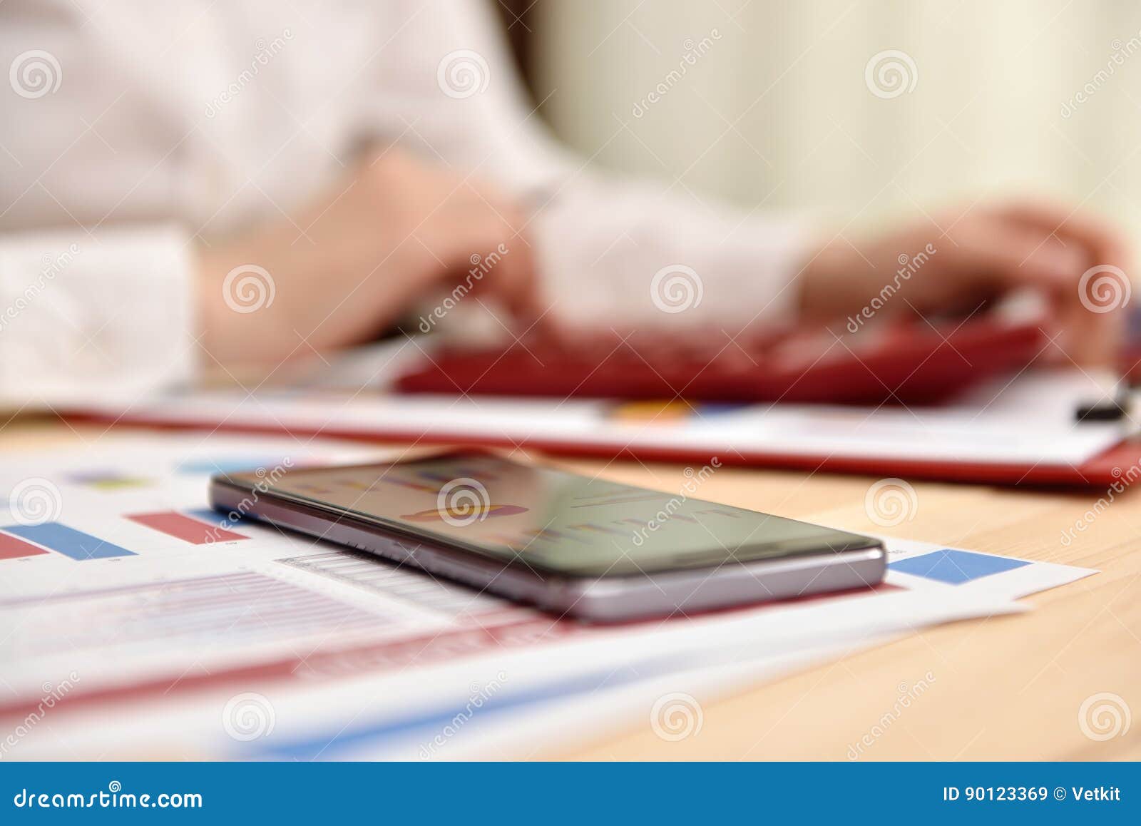 Mobile phone on table stock image. Image of banking, mobile - 90123369