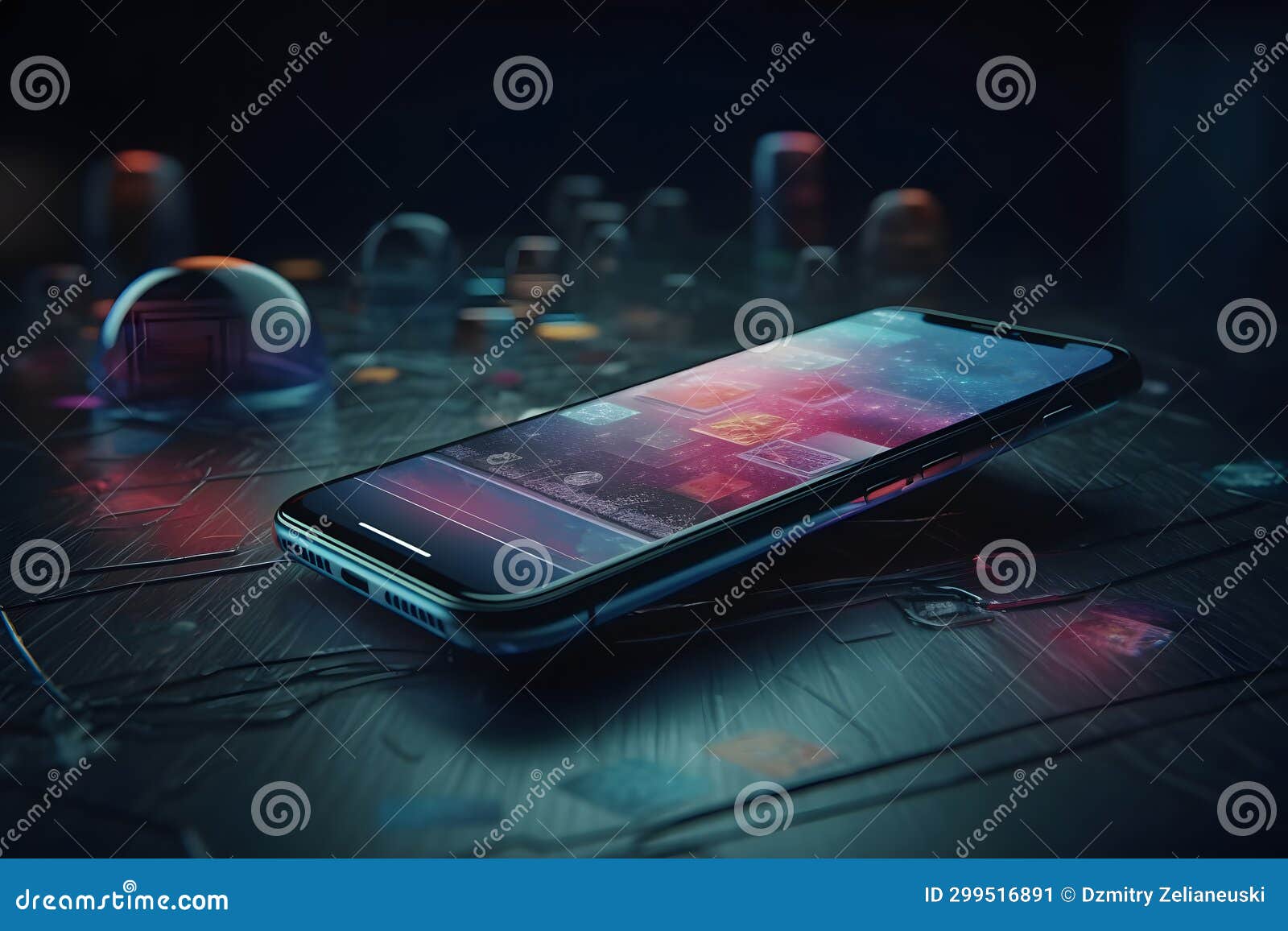 Mobile Phone and Tablet. Generative AI Stock Illustration ...